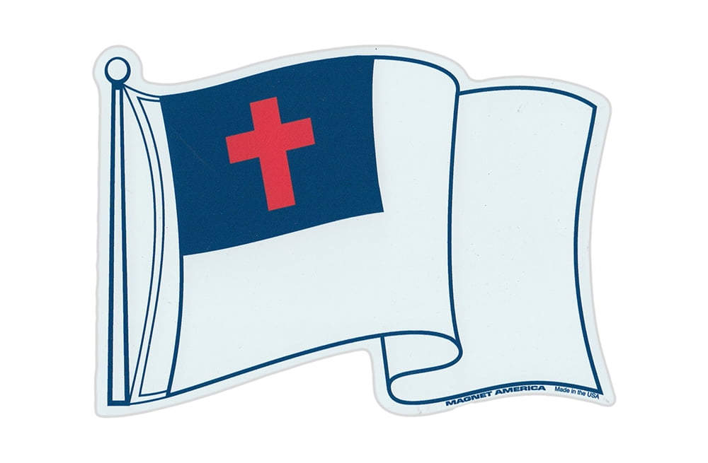 Magnetic Bumper Sticker - Christian Flag (Red Cross, Christianity ...