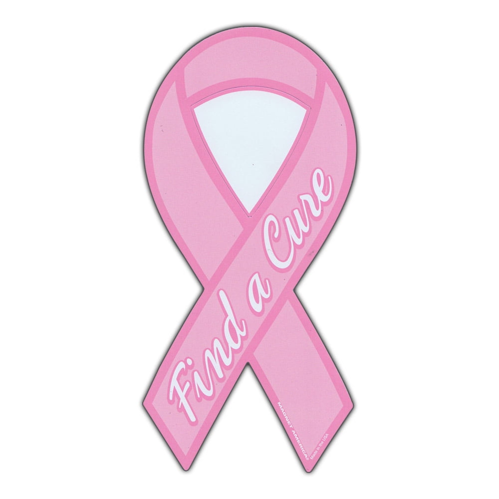 Magnetic Bumper Sticker - Find A Cure (Breast Cancer) - Pink Ribbon ...