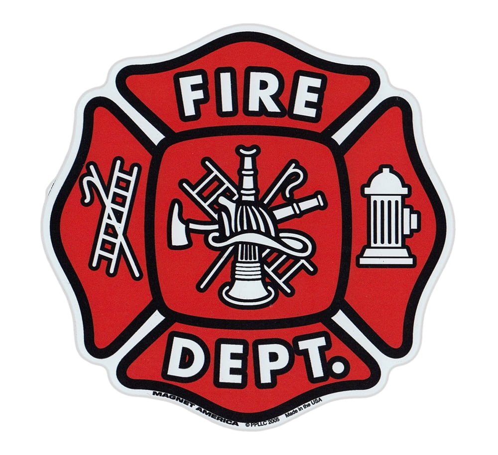 Magnetic Bumper Sticker - Fire Department Shield (Maltese Cross ...