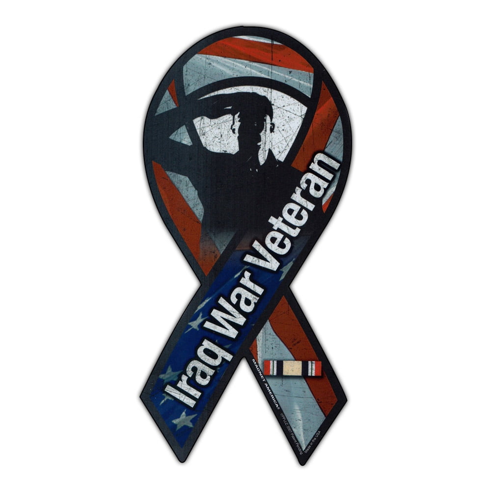 Magnetic Bumper Sticker - Iraq War Veteran - Ribbon Shaped Support ...