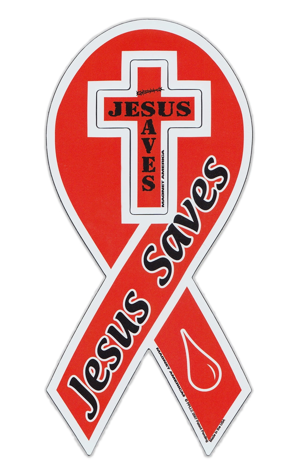 Magnetic Bumper Sticker - Jesus Saves - Ribbon Shaped Religious Magnet ...