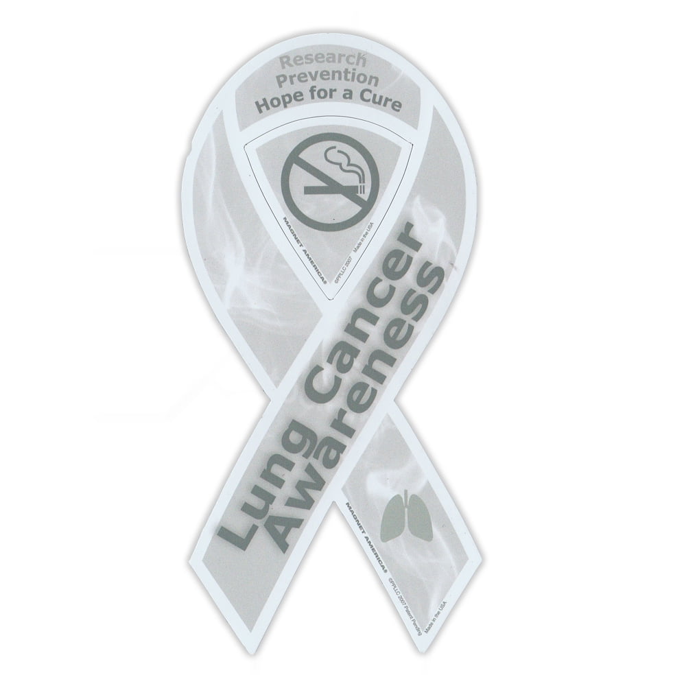 Magnetic Bumper Sticker - Lung Cancer Support Ribbon - Awareness Magnet ...