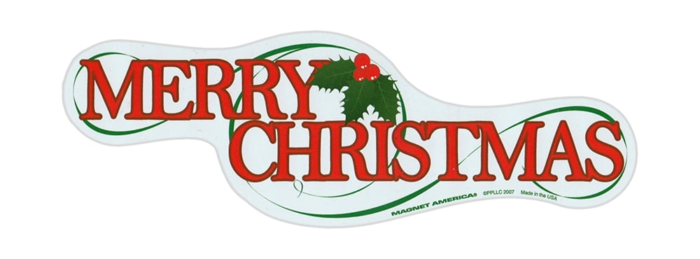 Magnetic Bumper Sticker - Merry Christmas Magnet - Die Cut Magnet - 7 ...