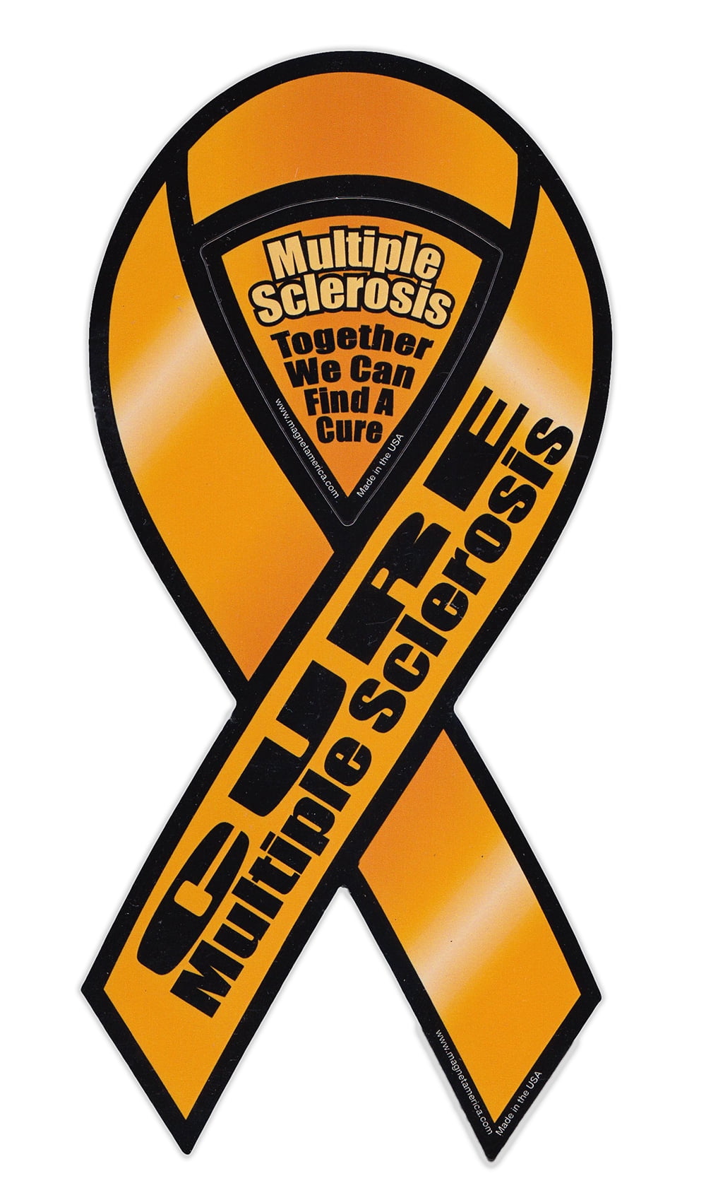Magnetic Bumper Sticker - Multiple Sclerosis Awareness - Ribbon Shaped ...