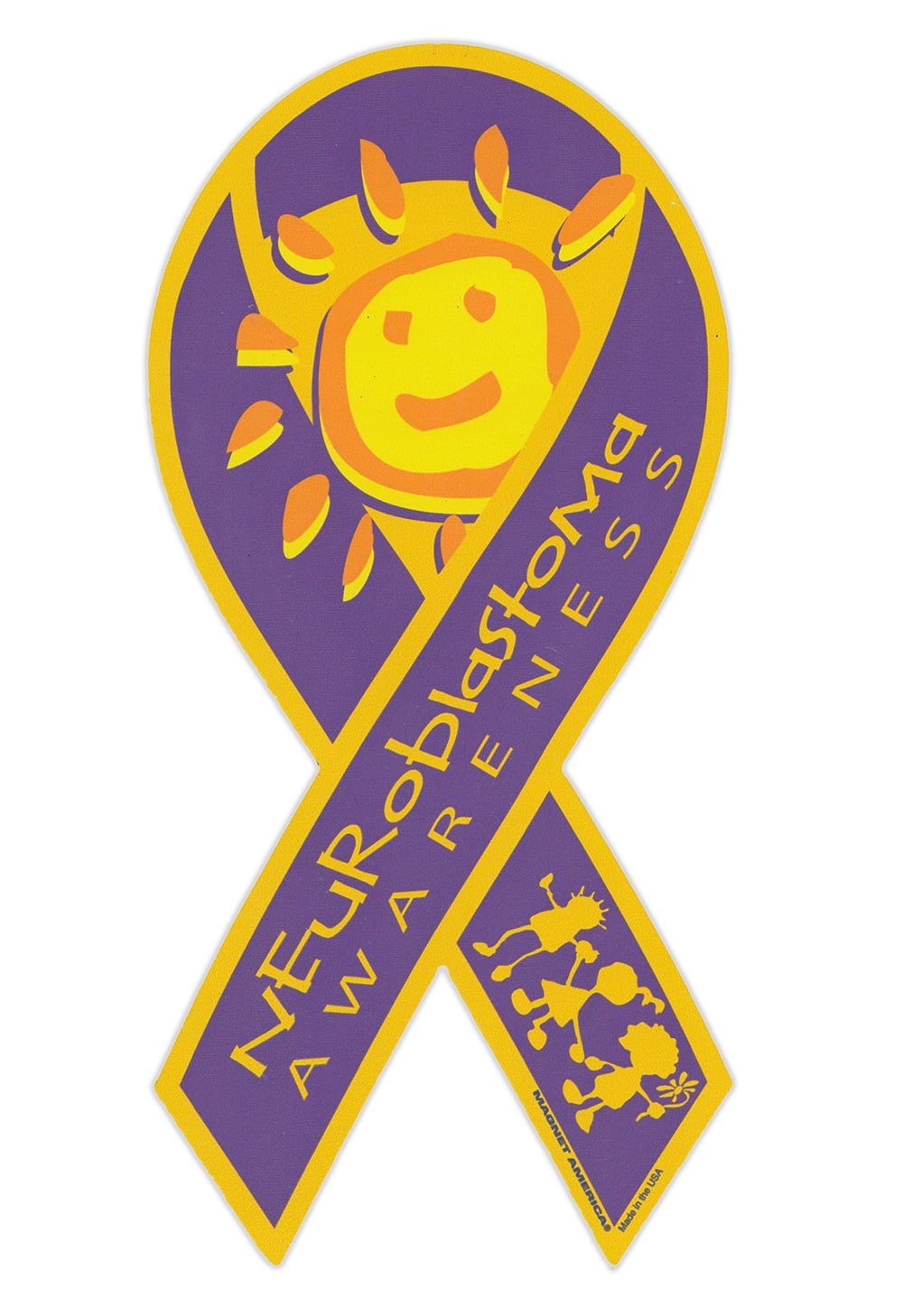 Magnetic Bumper Sticker - Neuroblastoma Awareness - Ribbon Shaped ...