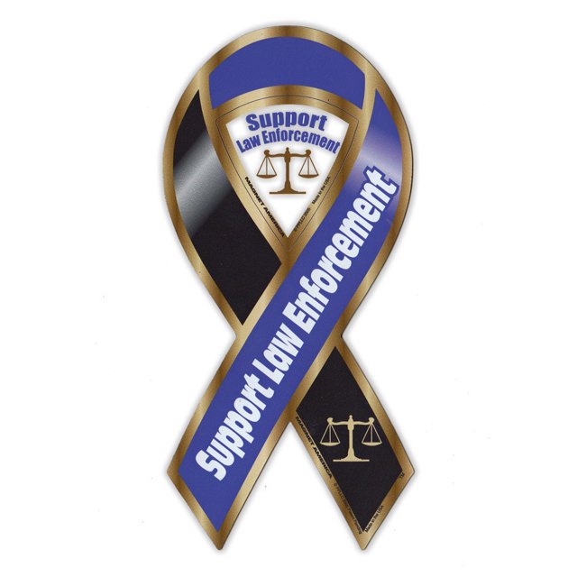 Magnetic Bumper Sticker - Support Law Enforcement Ribbon Magnet - Cops ...