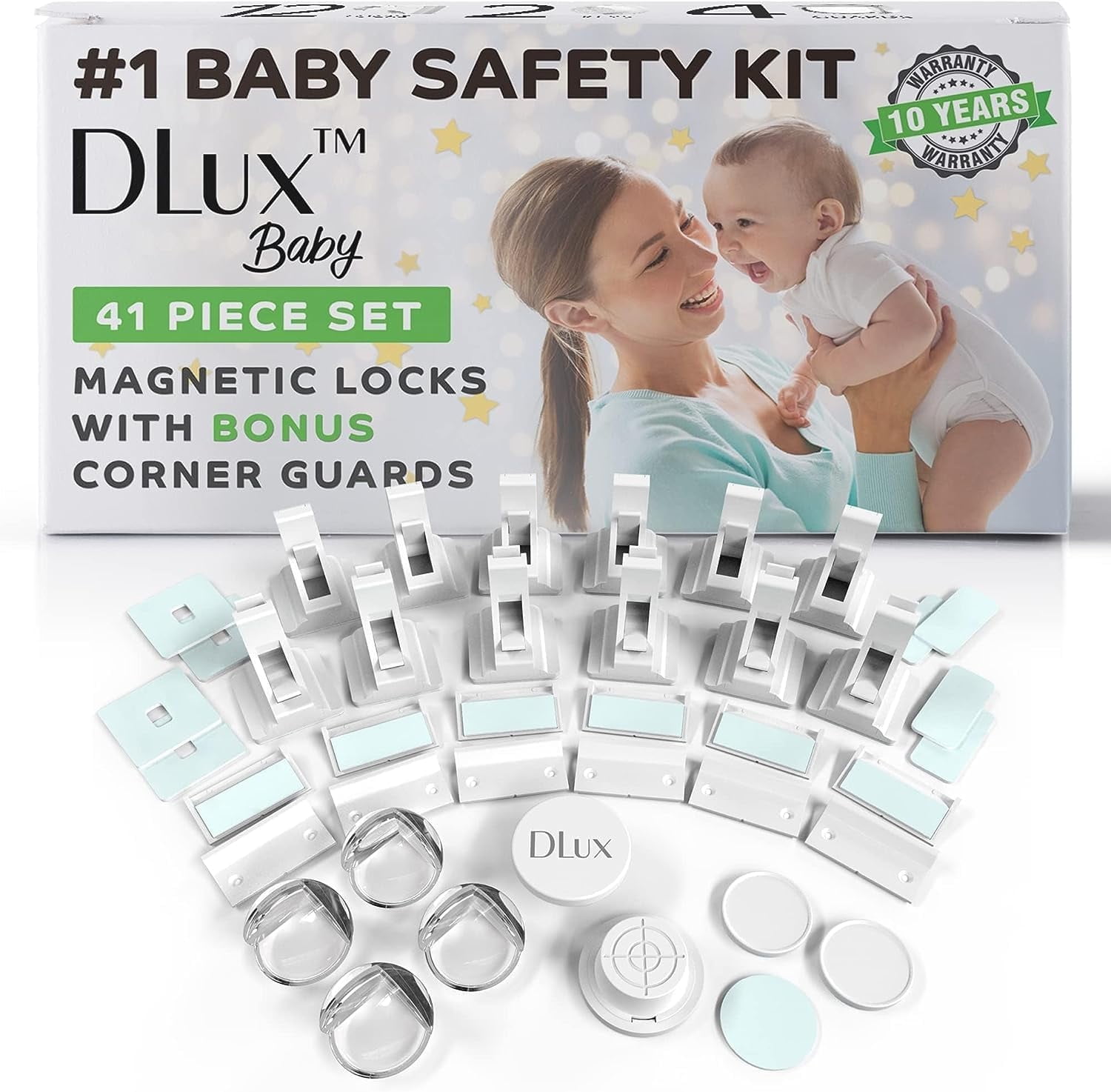DLux Magnetic Cabinet Locks, 41-Piece Baby Proofing Kit, No-Drill ...