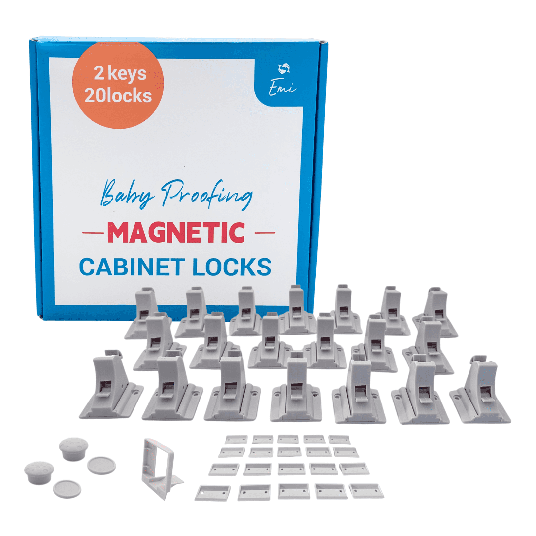 EmiFisch LLC Child Safe Magnetic Cabinets Locks Set of 20 White ...