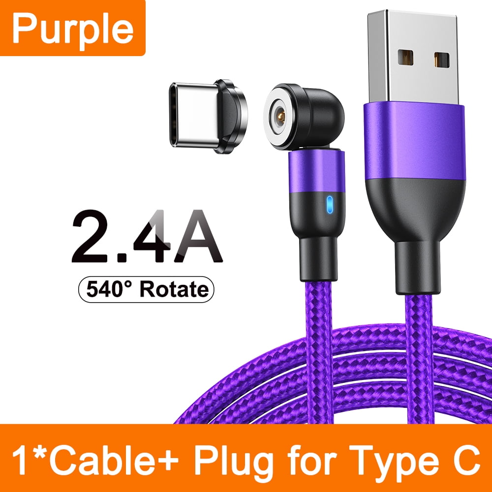 Magnetic Cable 3M 540 Rotate Magnet Charger Micro USB Type C Cable ...