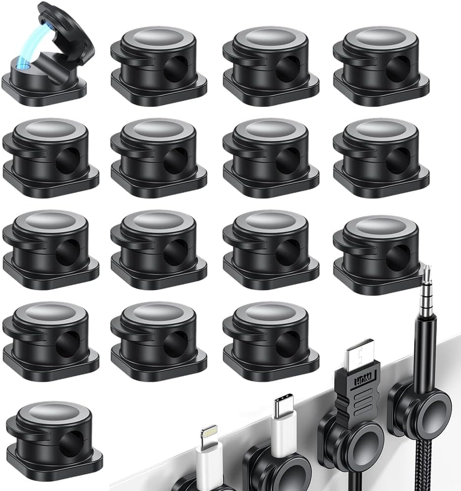 Magnetic Cable Clips, Cable Management Cord Holder Organizer, Magnetic ...