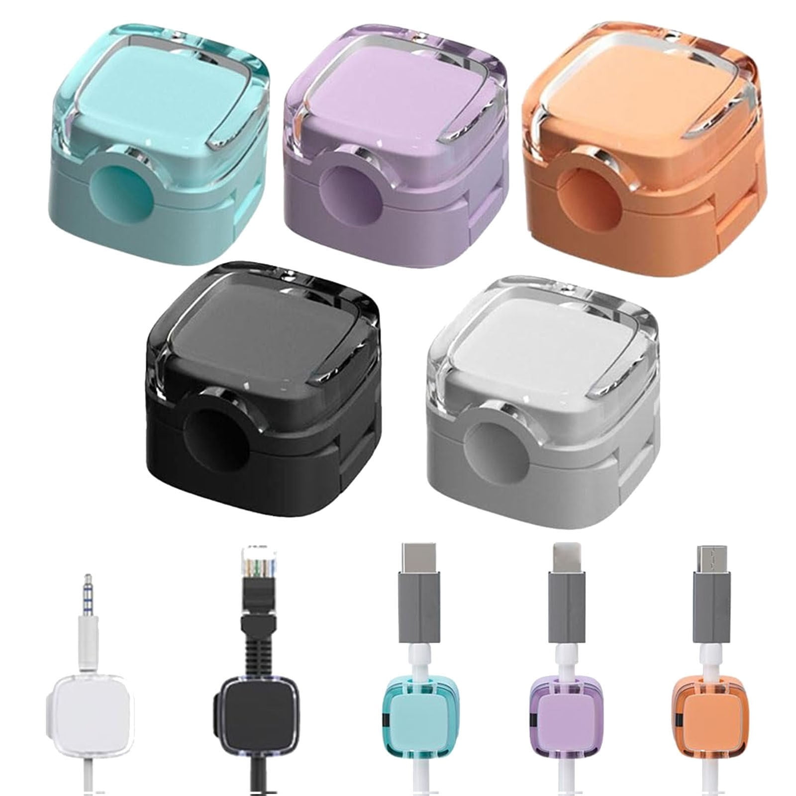 Magnetic Cable Holders, 6-Pack Desk Bedside Table Cable Organiser, Self ...