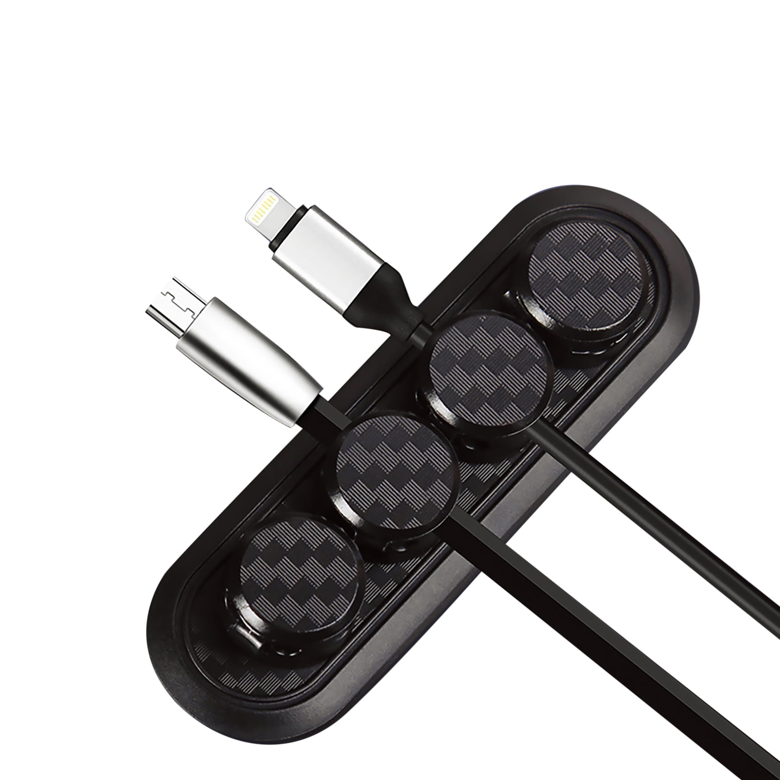 Magnetic Cable Organizer Carbon Fiber Look Desktop USB Cable Clip ...
