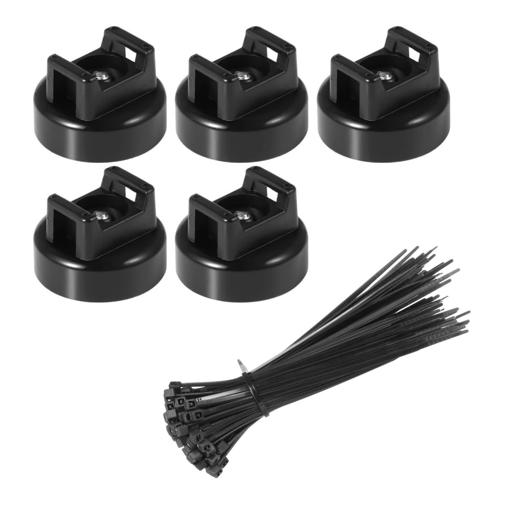 Magnetic Cable Tie Mount Featuring 22mm Base and 10Pcs Black Cable Tie ...