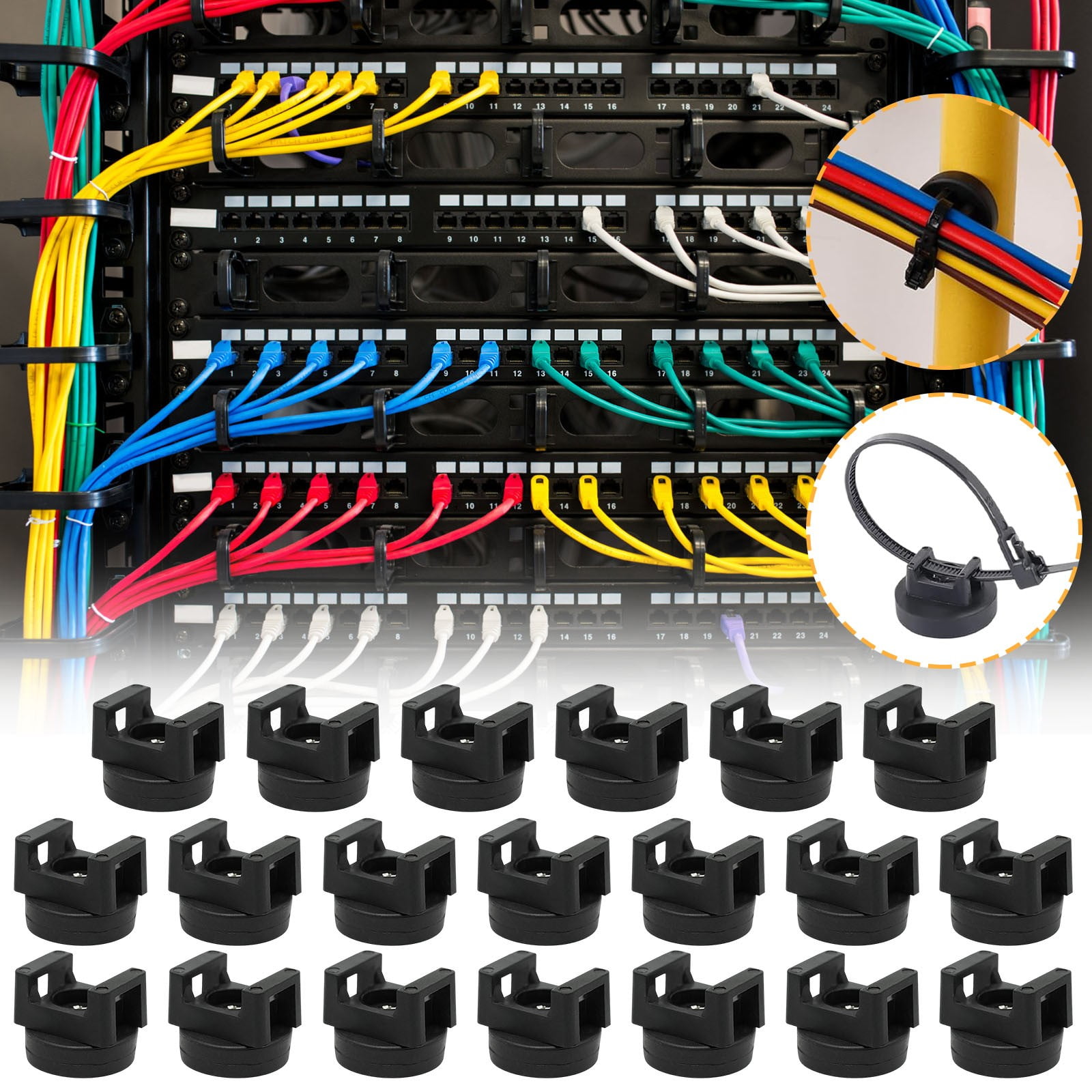Magnetic Cable Tie Mount Kit - 7.7lb Hold Strength, Organize Wires ...