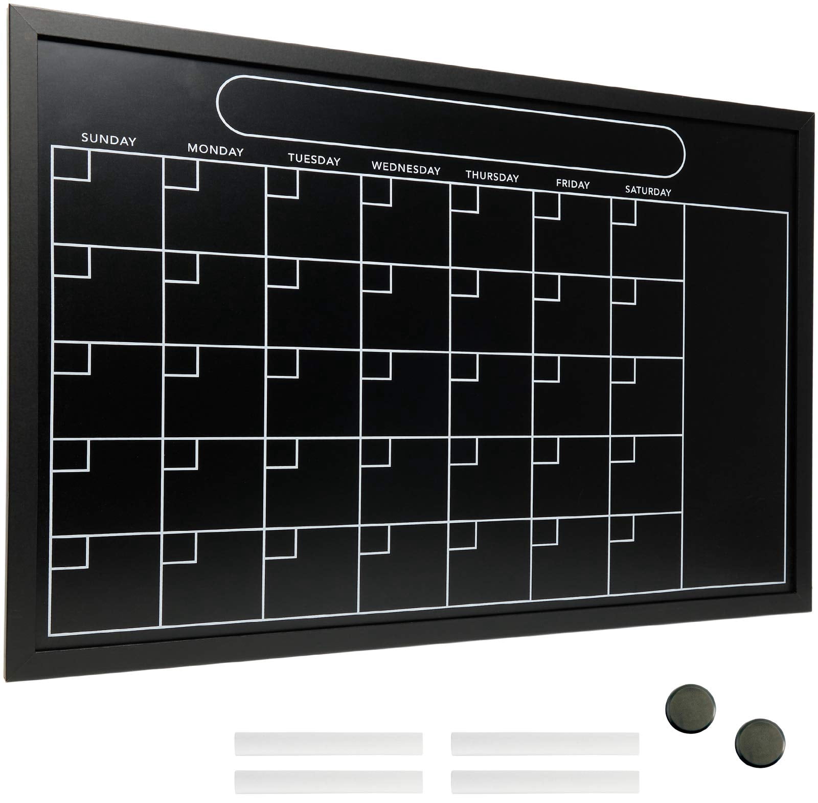 Magnetic Calendar Chalkboard Large 20"x30" Black Board Weekly Monthly ...