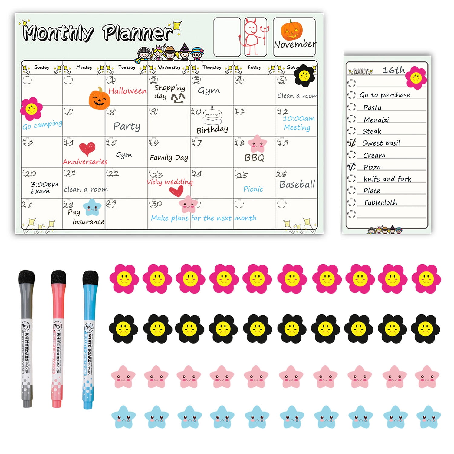 Magnetic Calendar for Fridge, 2-Pack for Refrigerator Chore Chart ...