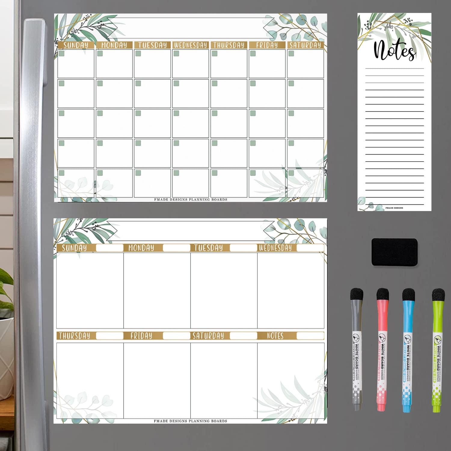Magnetic Calendar for Fridge Set of 3 Magnetic Dry Erase Calendar for ...