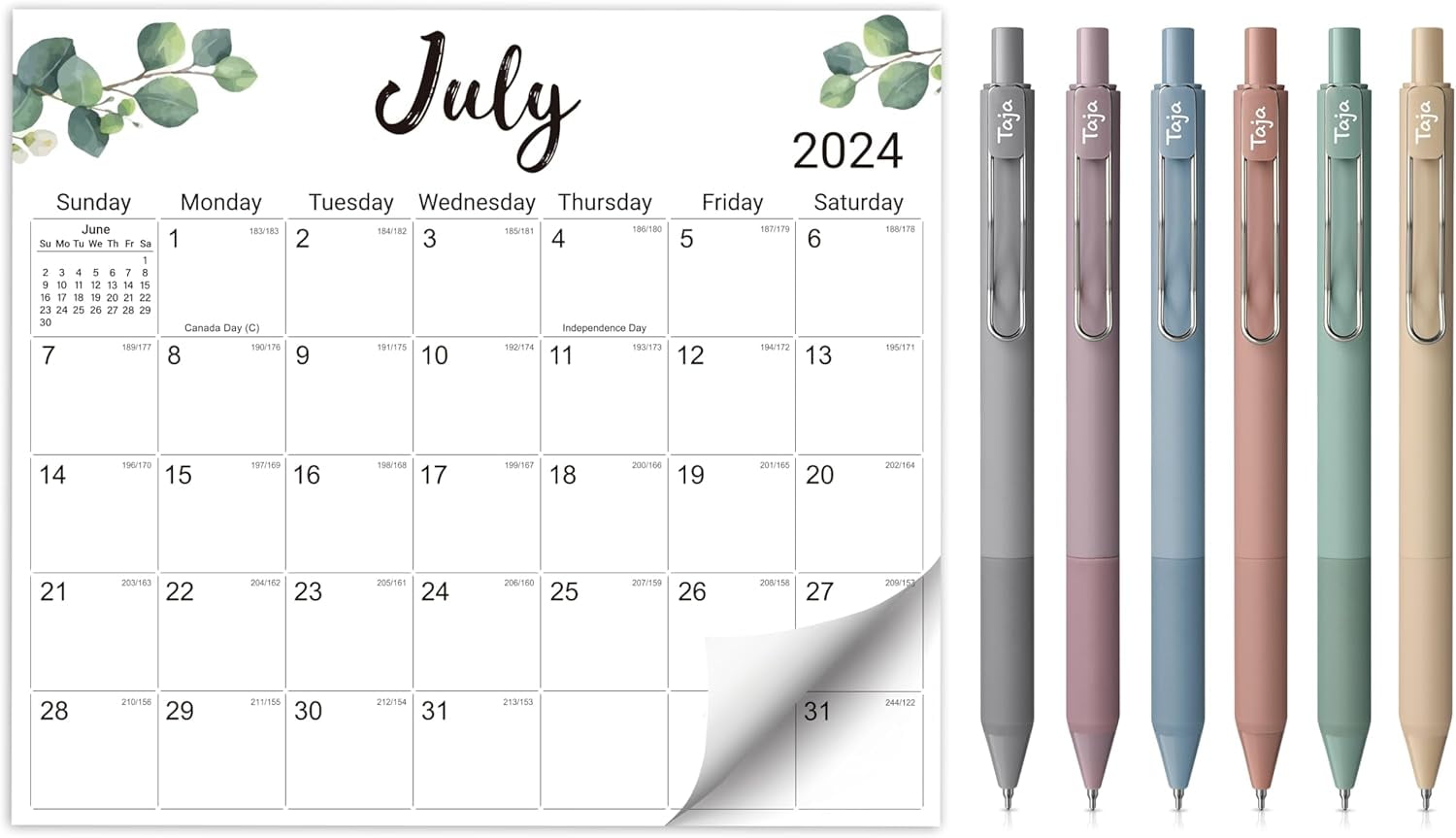 Magnetic Calendar and Gel Pen Bundle，Fridge Calendar Magnet Runs from ...