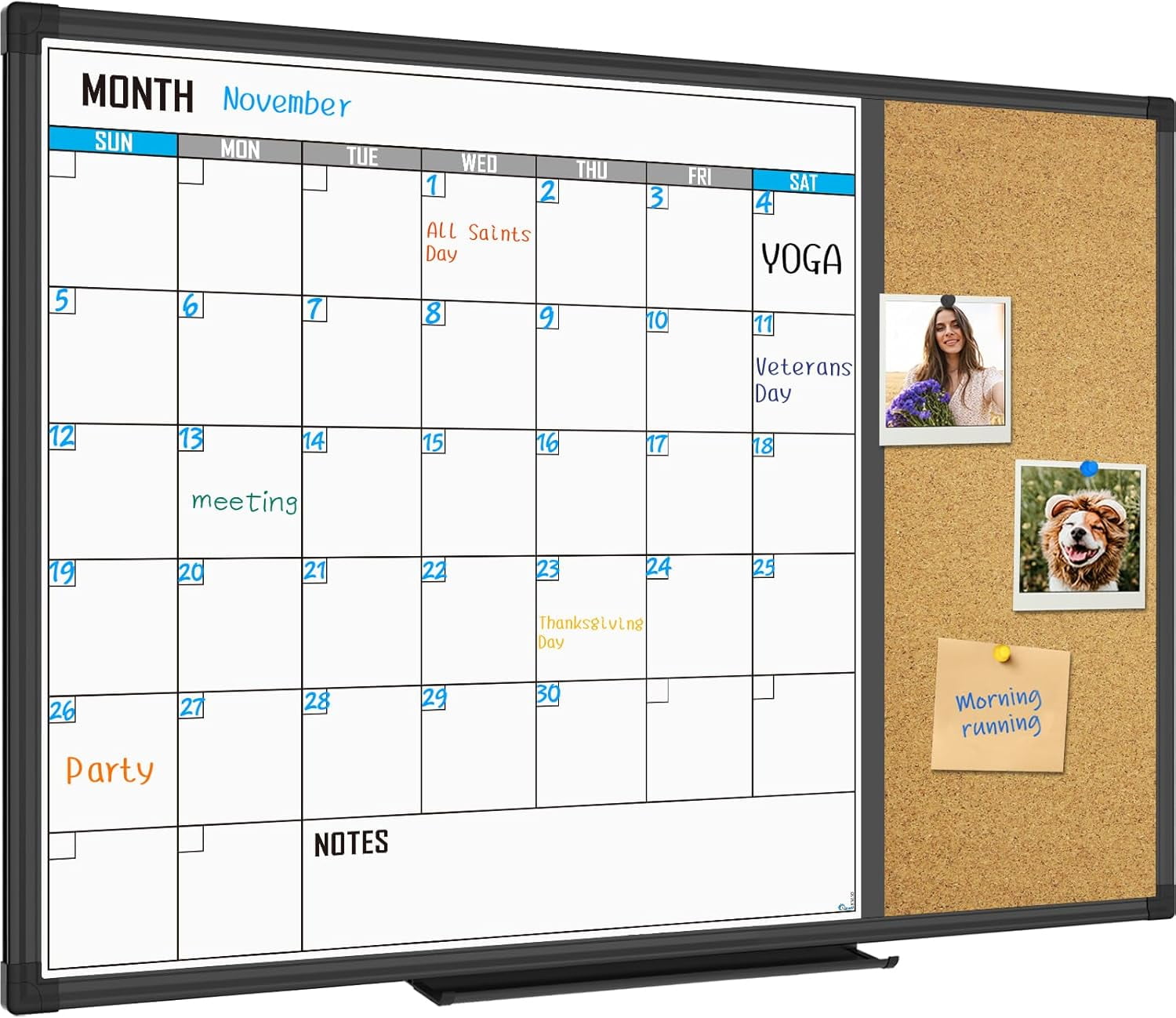 Magnetic Calendar Whiteboard 36" x 24" - Monthly Calendar Dry Erase ...