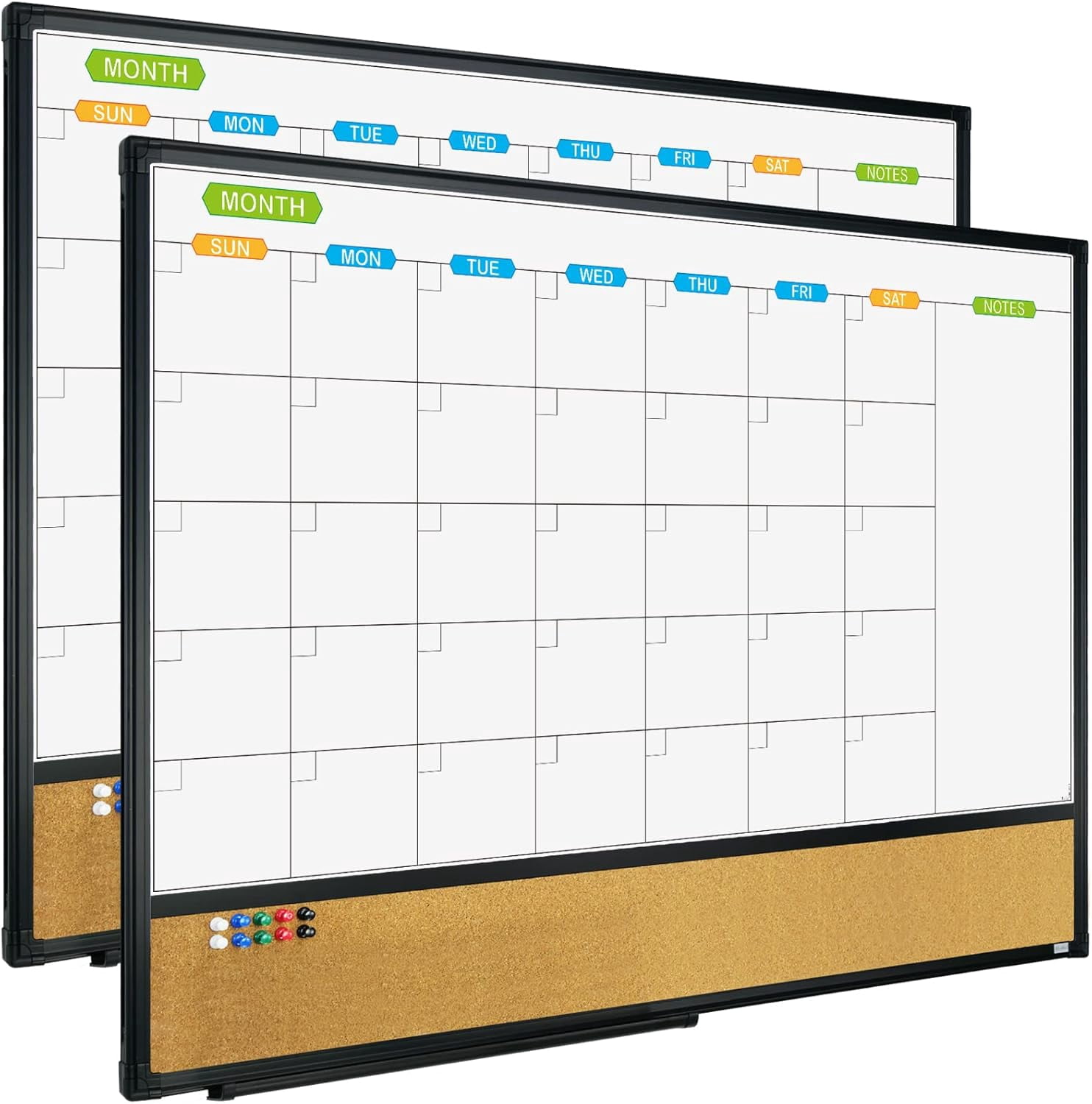 Magnetic Calendar Whiteboard & Bulletin Corkboard Combination, Combo ...