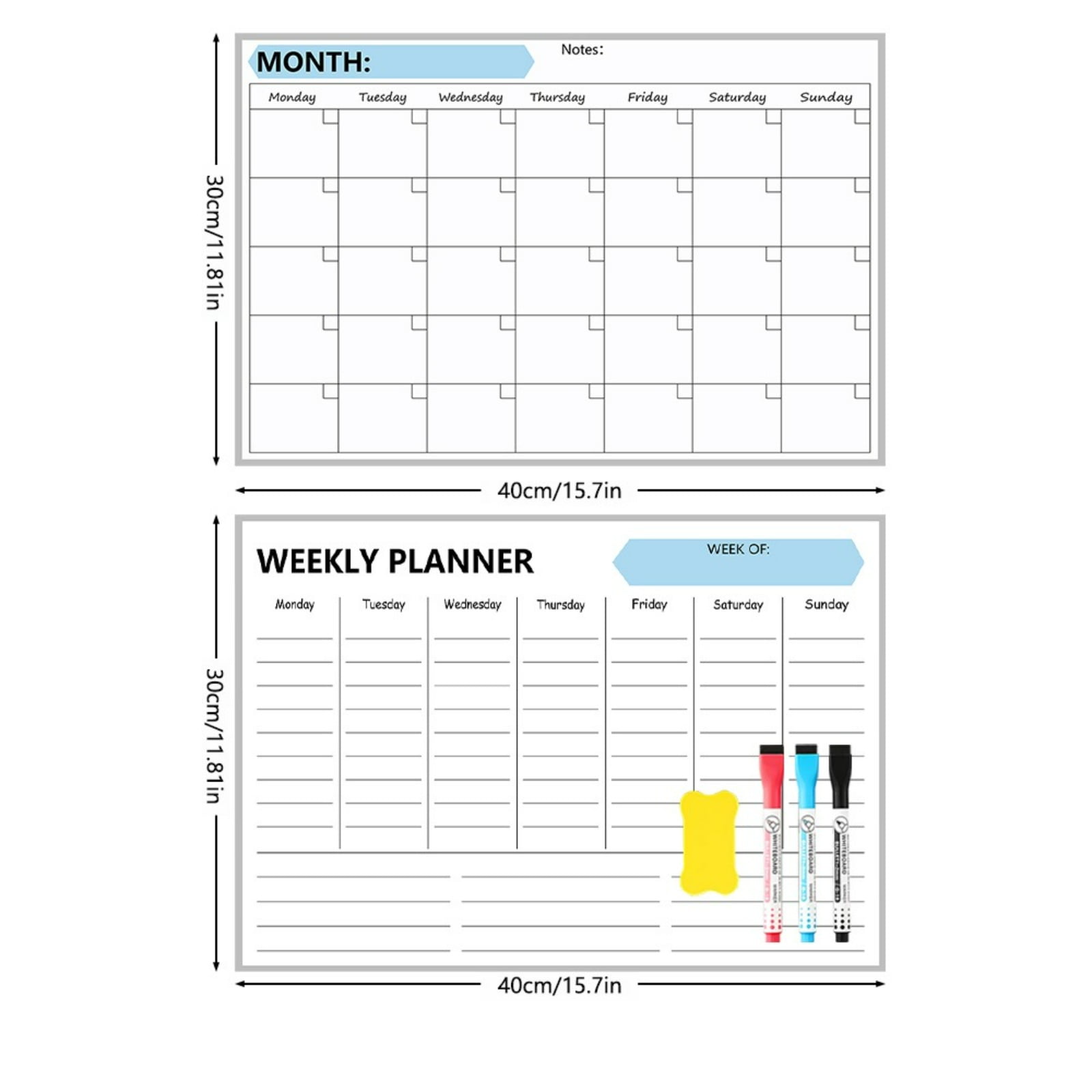 Magnetic Calendar for Refrigerator - Magnetic Dry Erase Calendar for ...