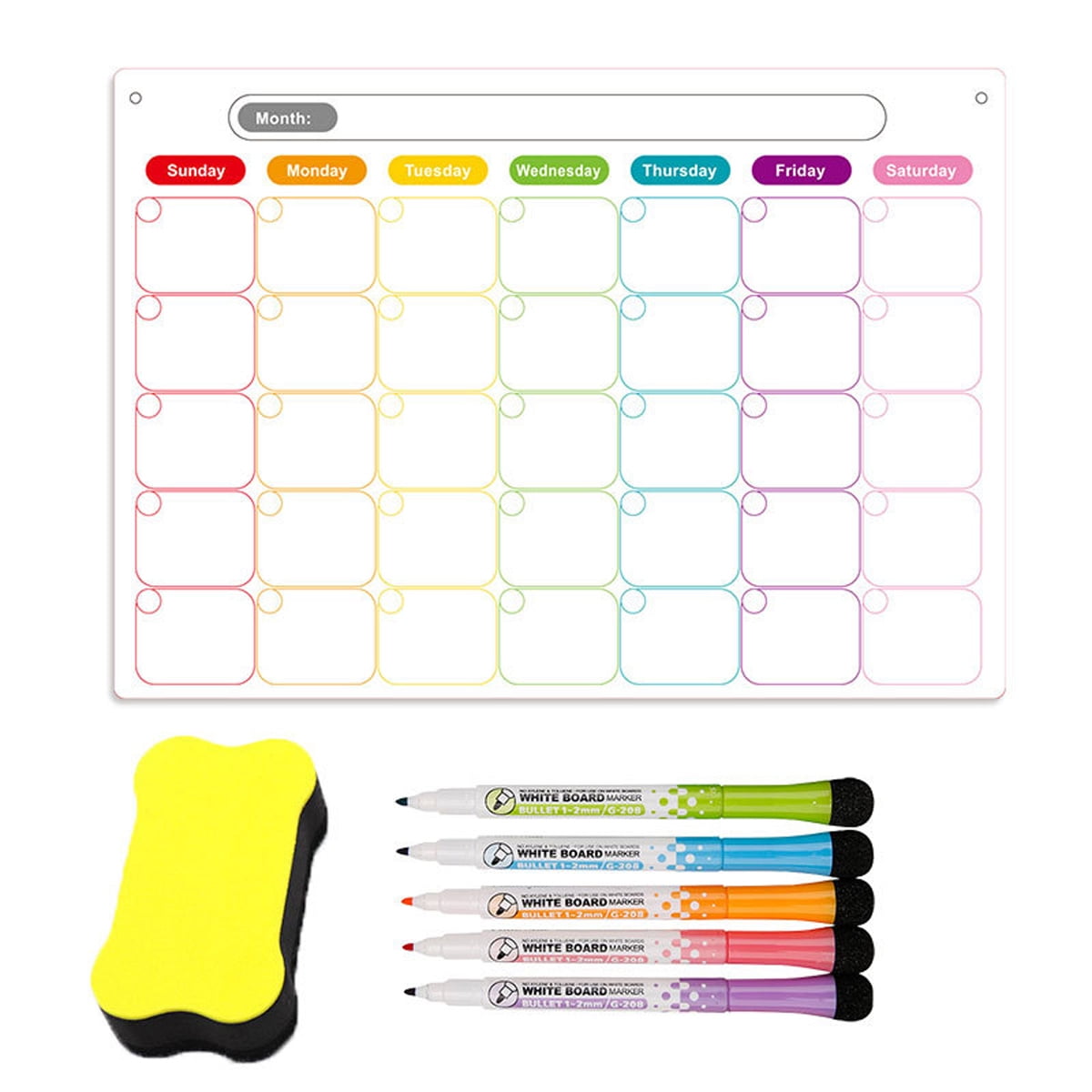 Magnetic Calendar for Refrigerator Set Weekly Dry Erase Fridge Calendar ...