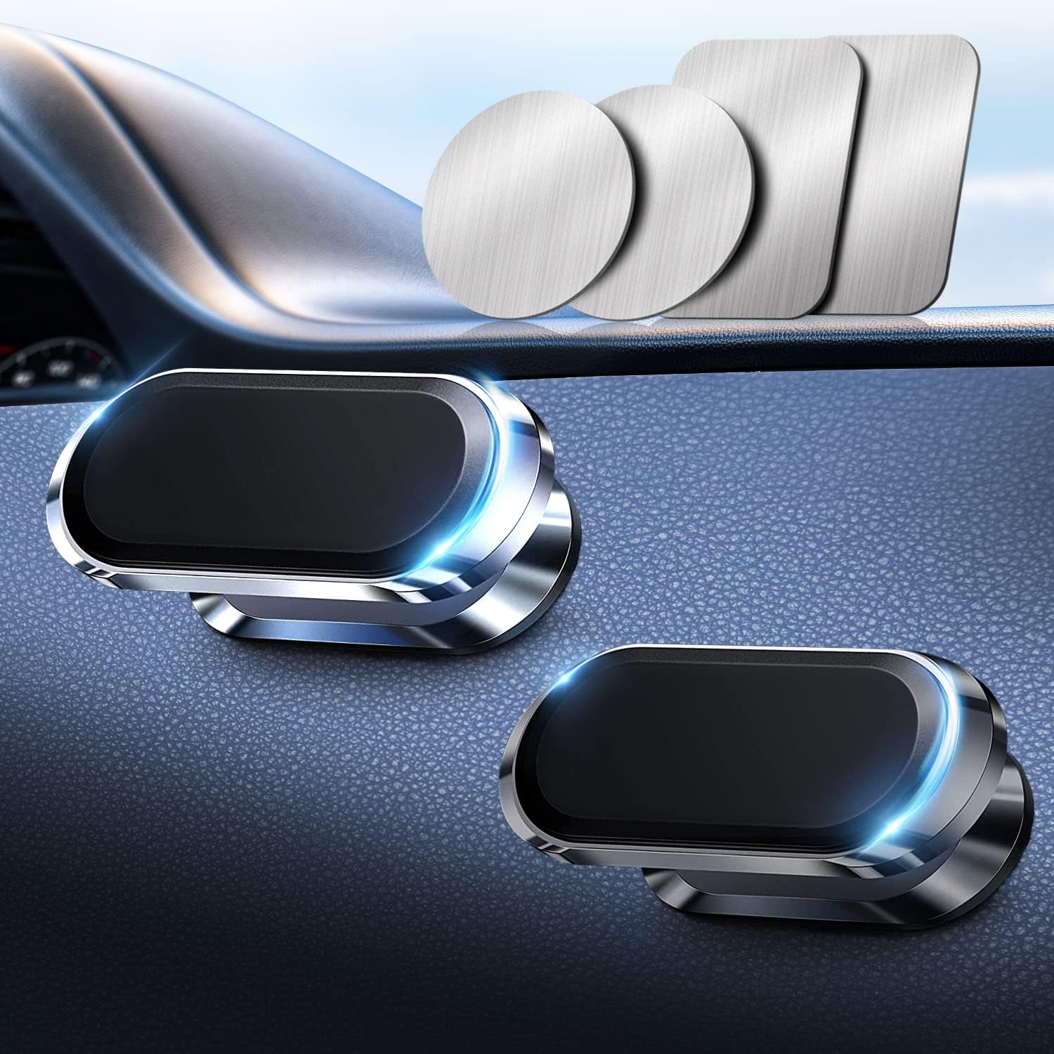 Magnetic Car Phone Holder 2 Packs, 360 ° Rotatable Car Smart Phone ...