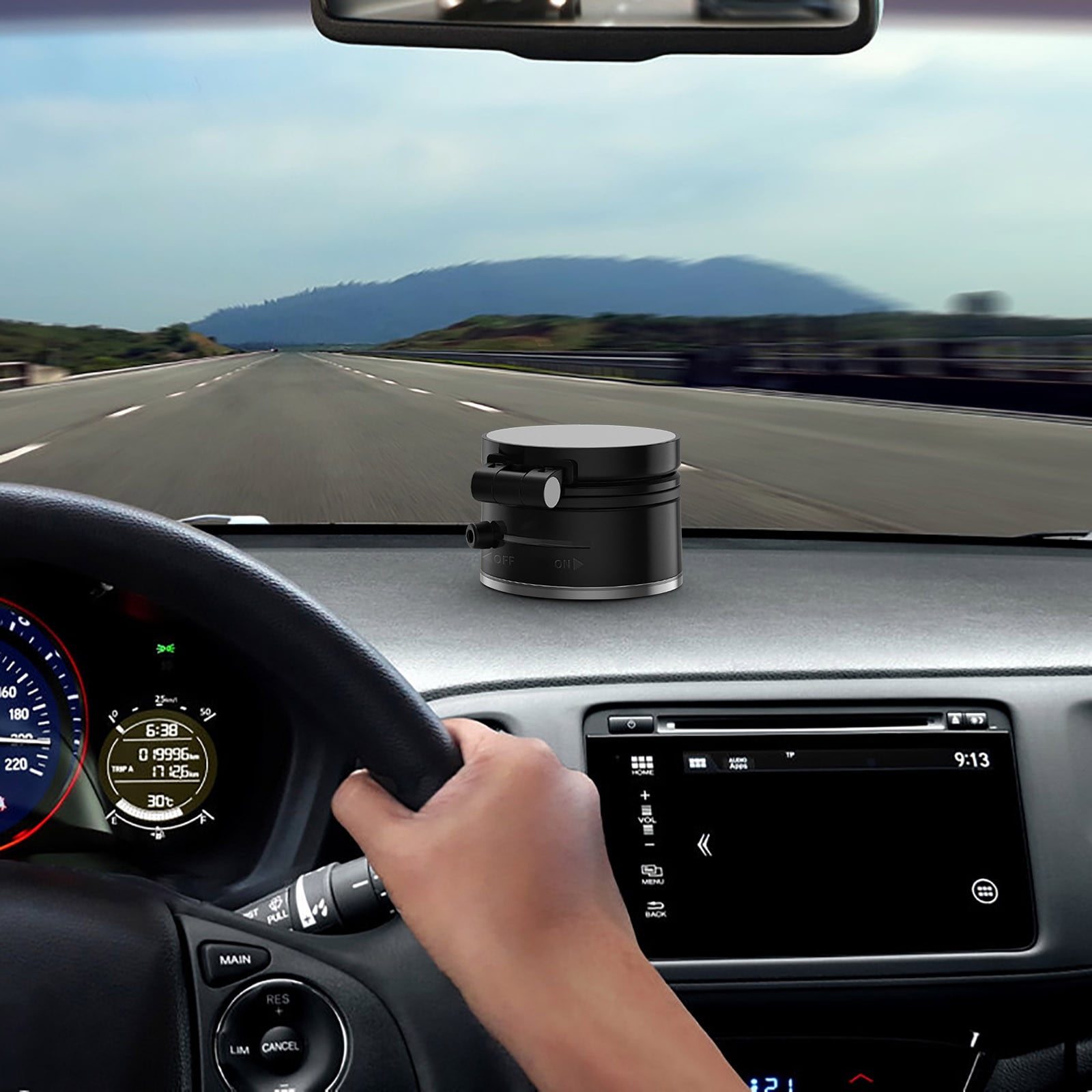 Magnetic Car Phone Mount, Vacuum Suction Cup Holder, Adjustable Folding ...