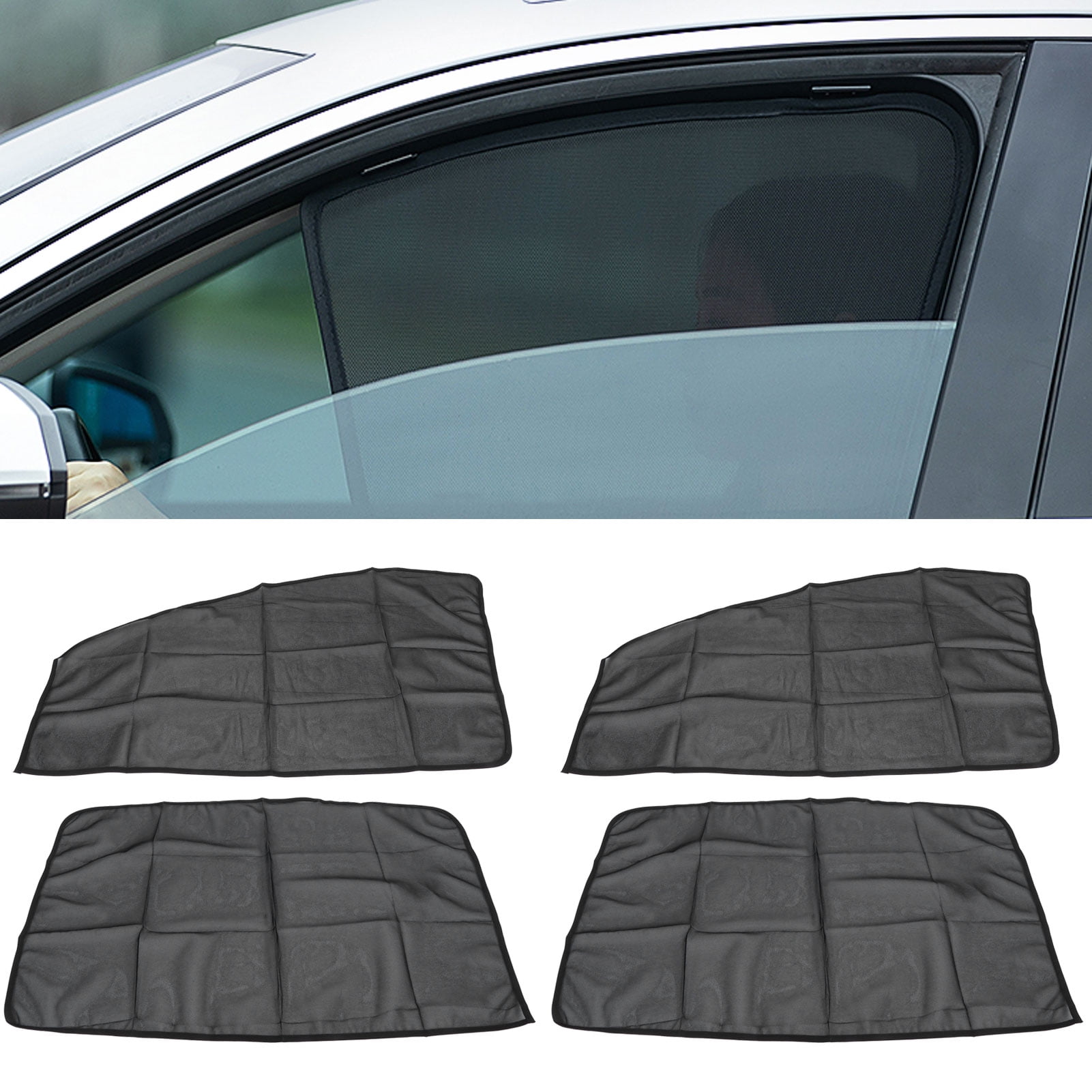 Magnetic Car Window Shades, Protection For Front Rear Windows, 4 Pack ...