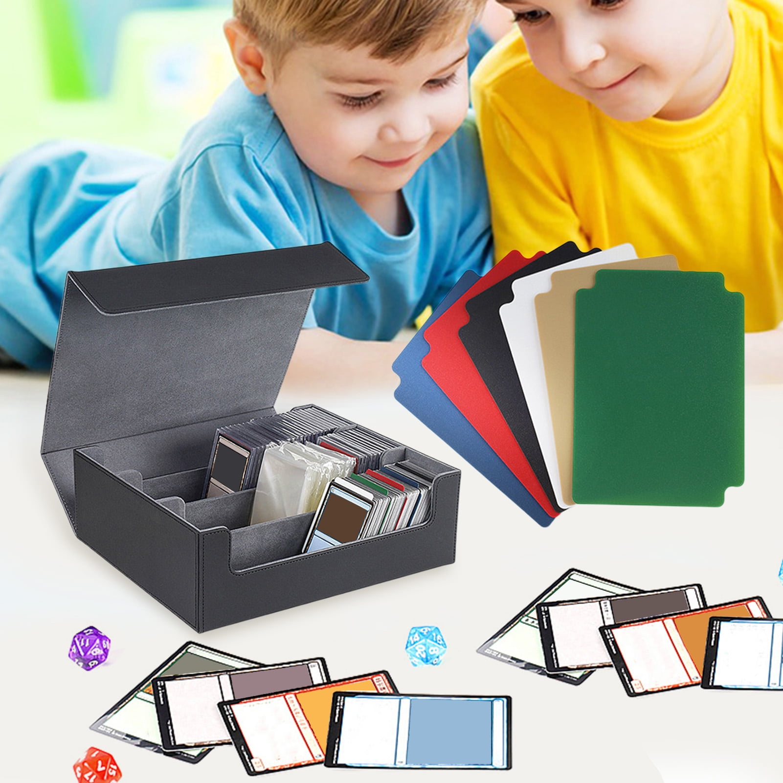 Magnetic Card Deck Case Multifunction Faux Leather TCG Trading Game ...