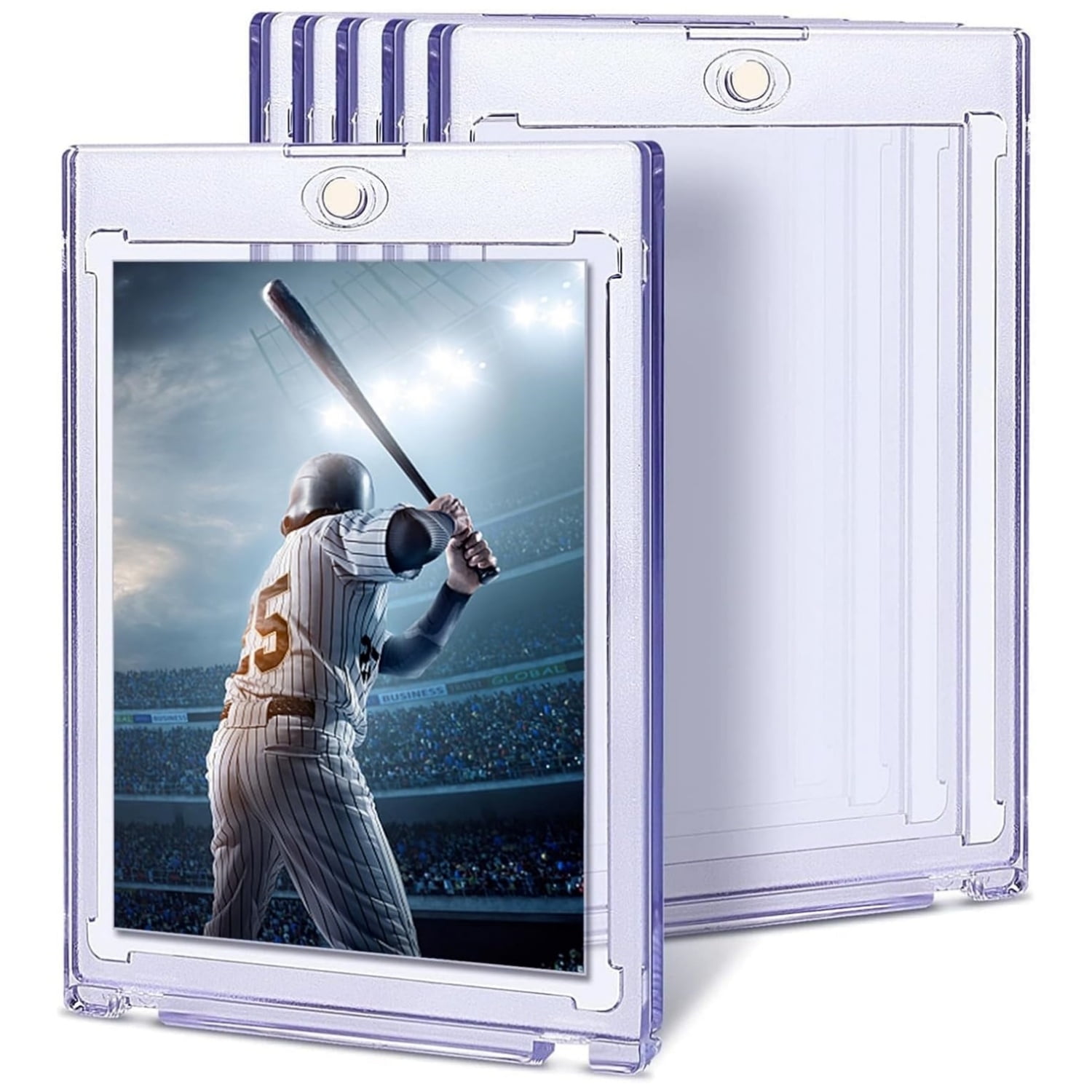 Magnetic Card Holder Case, Clear Plastic Protectors - 35 PT Magnet Top ...