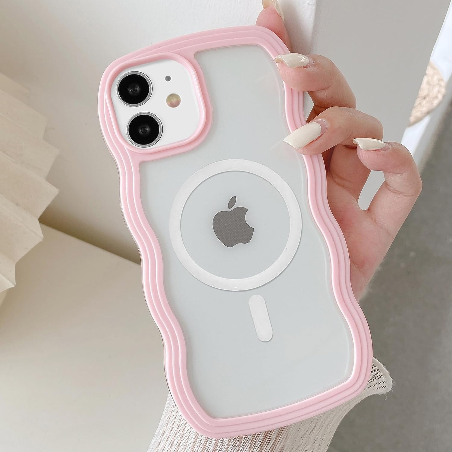 Magnetic Case Candy Wave Frame Case for iPhone 11 6.1 inch, Cute Curvy ...