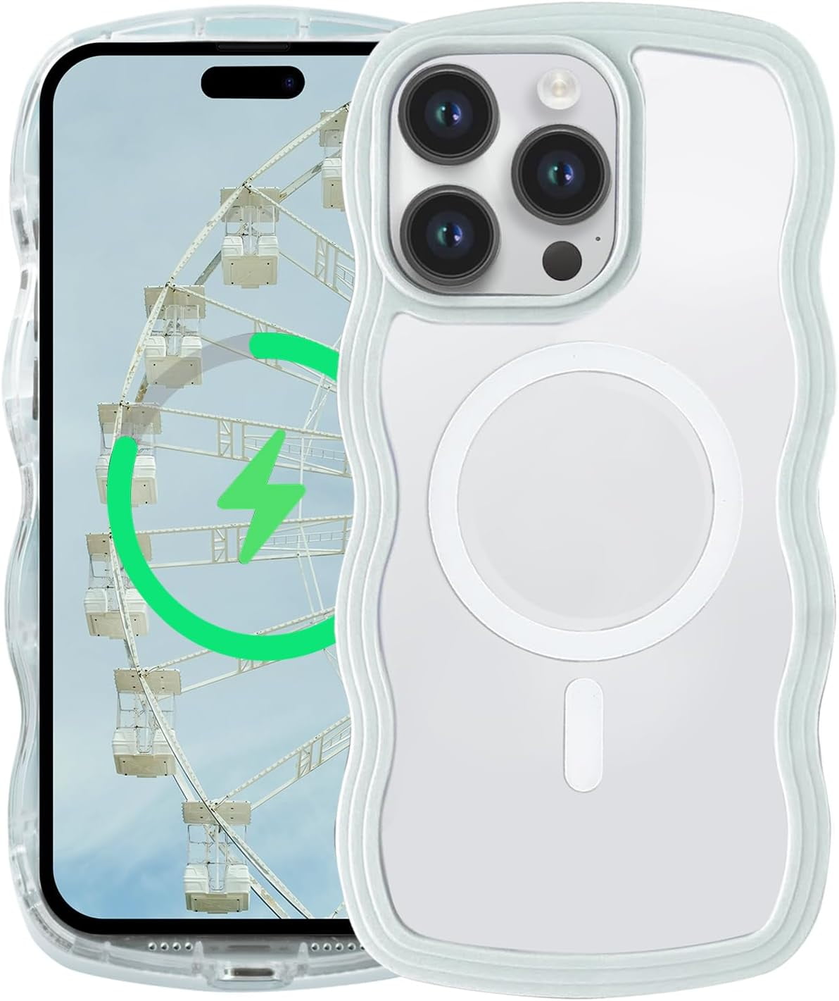 Magnetic Case Candy Wave Frame Case for iPhone 15 Pro Max 6.7 inch ...