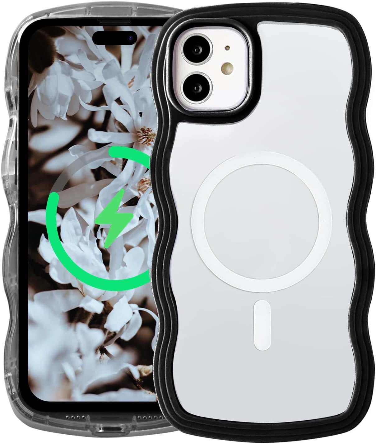 Magnetic Case Candy Wave Frame Case for iPhone 11 6.1 inch, Cute Curvy ...