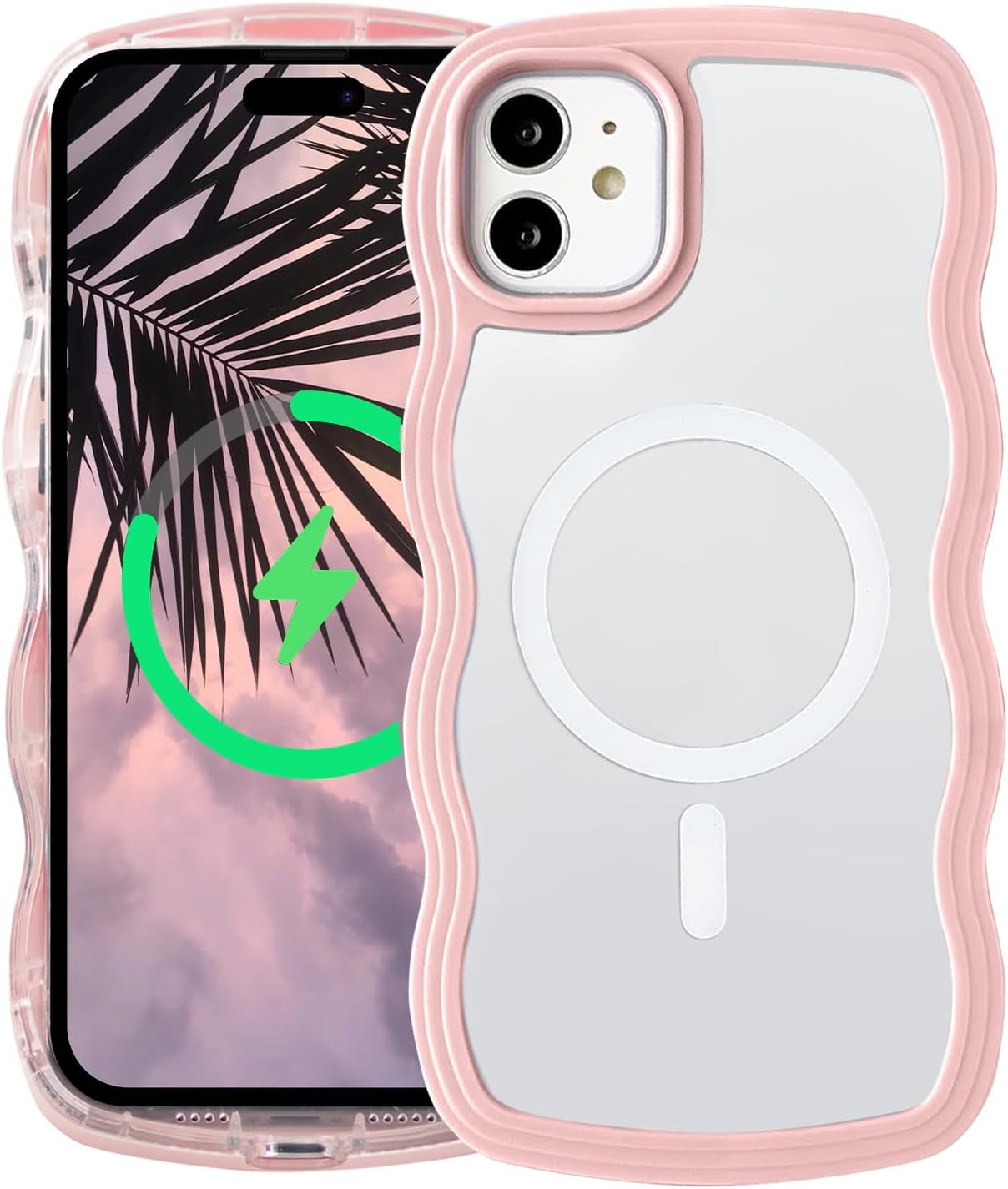 Magnetic Case Candy Wave Frame Case for iPhone 11 6.1 inch, Cute Curvy ...