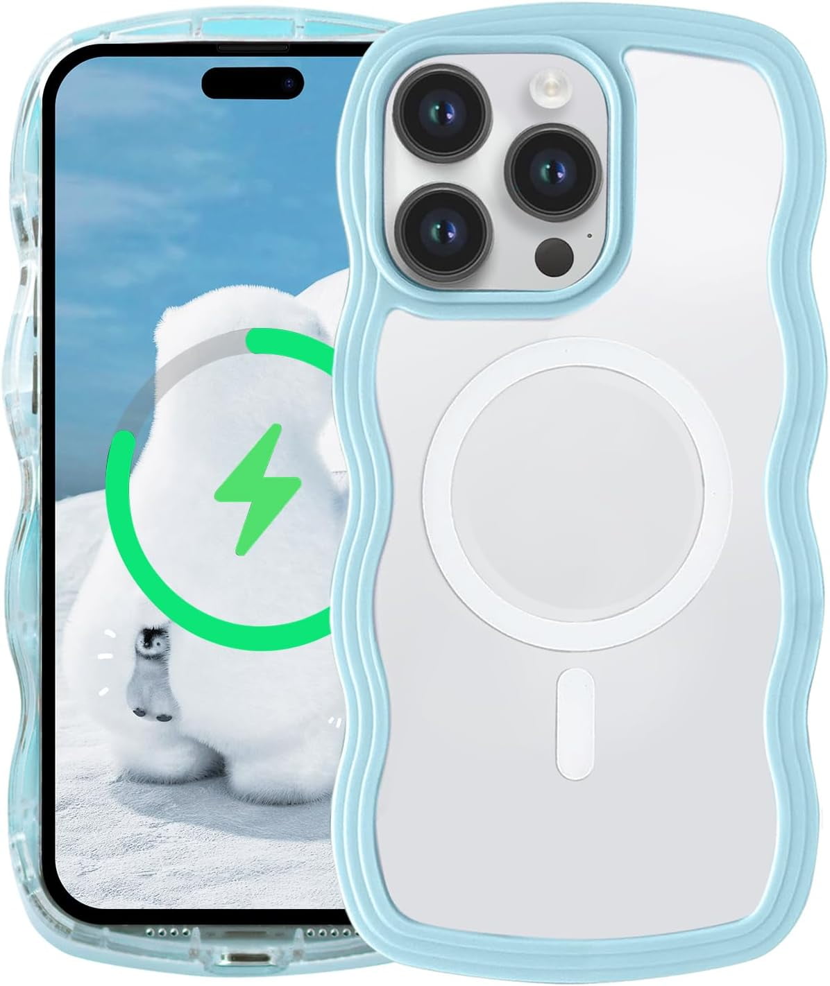 Magnetic Case Candy Wave Frame Case for iPhone 15 Pro Max 6.7 inch ...