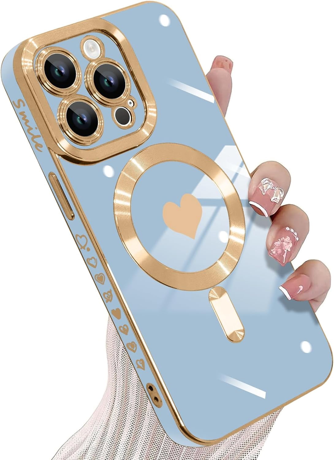 Magnetic Case Designed for iPhone 15 Pro for Women Girls Luxury Plating ...