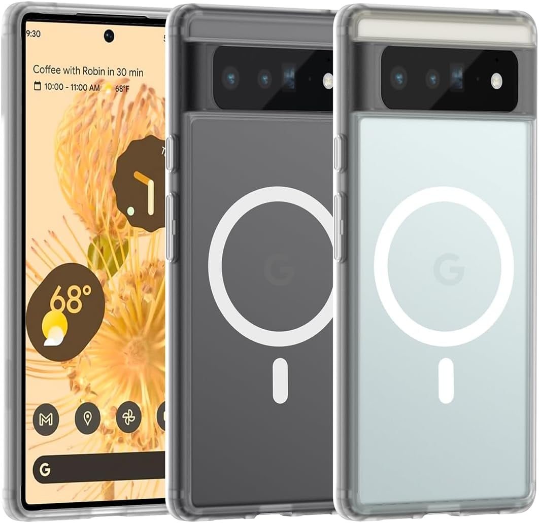 Magnetic Case for Google Pixel 6 Pro, Translucent Matte Anti ...