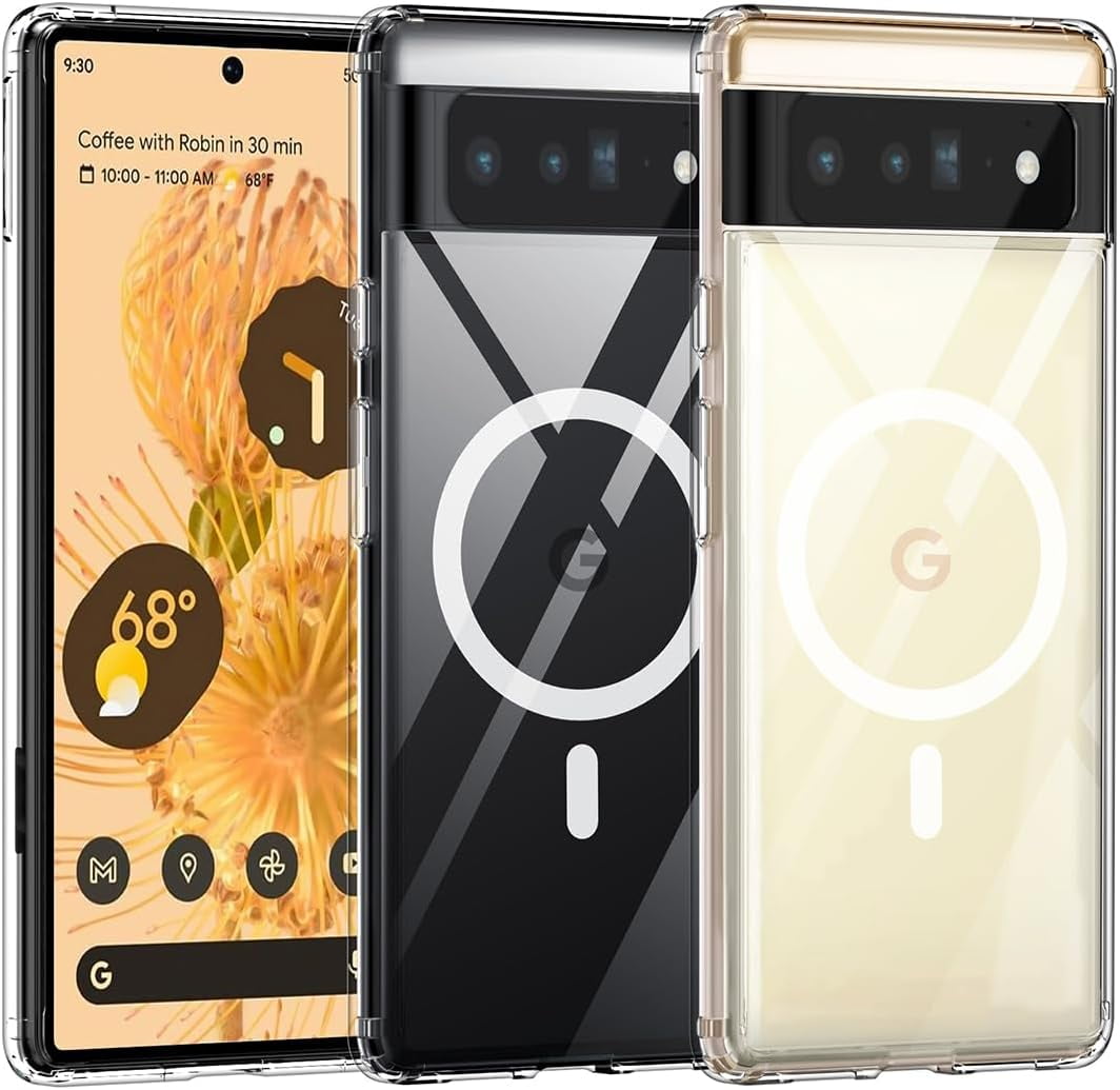 Magnetic Case for Google Pixel 6 Pro, Transparent and Yellow Resistant ...