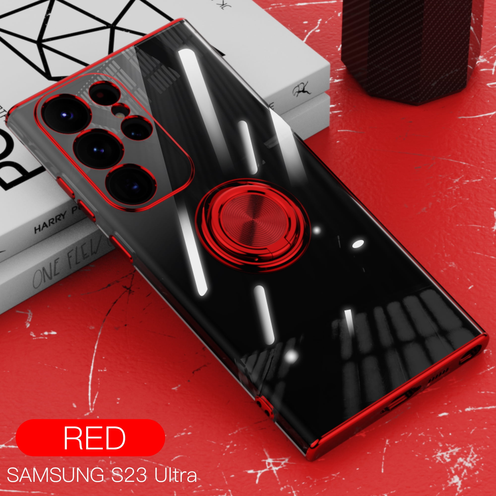 Magnetic Case for Samsung Galaxy S23 Ultra, Electroplated Frame Clear ...