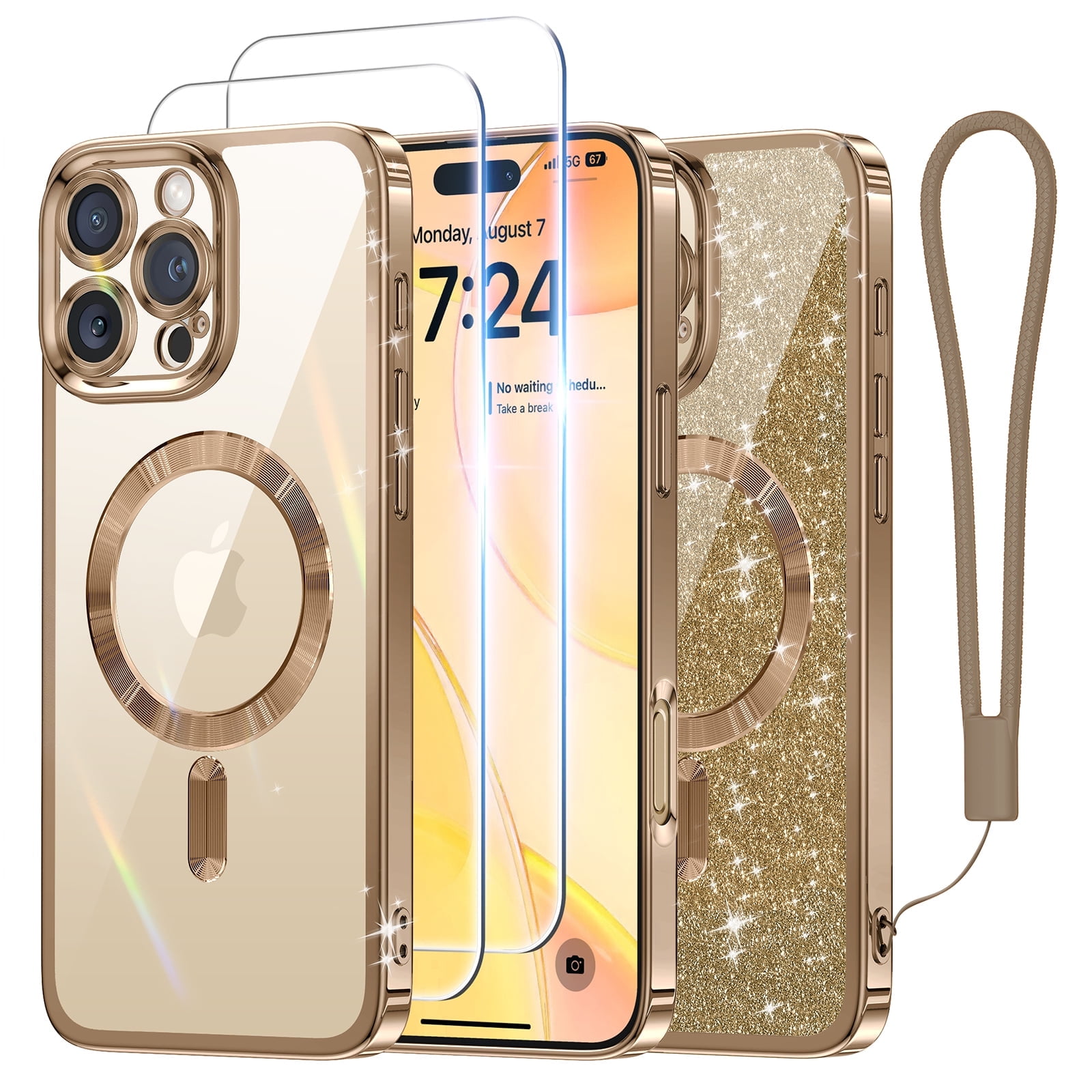 Magnetic Case for iPhone 16 Pro 6.3", with 2X Screen Protectors, with ...