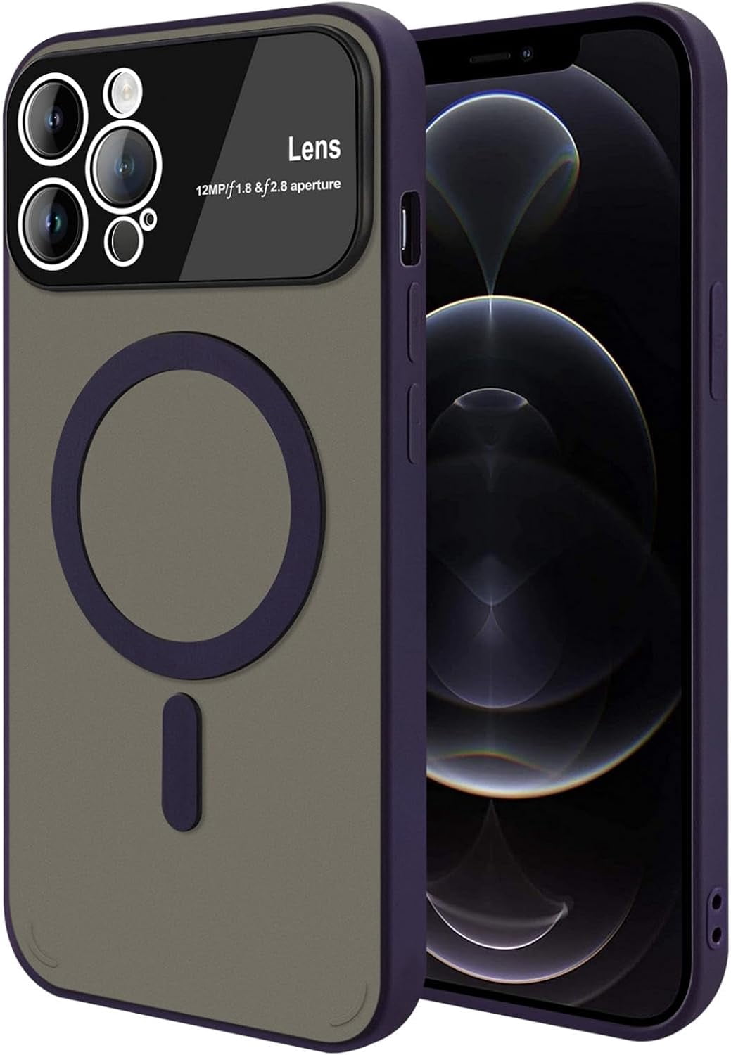 Magnetic Case for iPhone 12 Pro Max with Camera Lens Protector ...