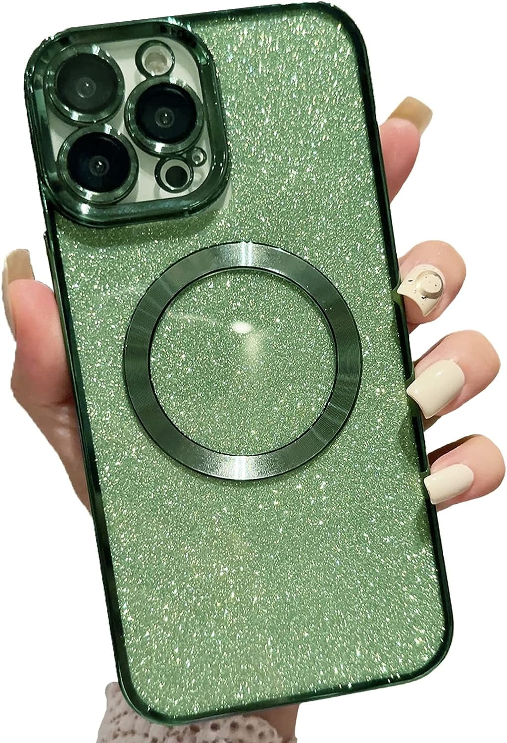 Magnetic Case for iPhone 12 Pro Max Glitter Case, Luxury Plating Cute ...