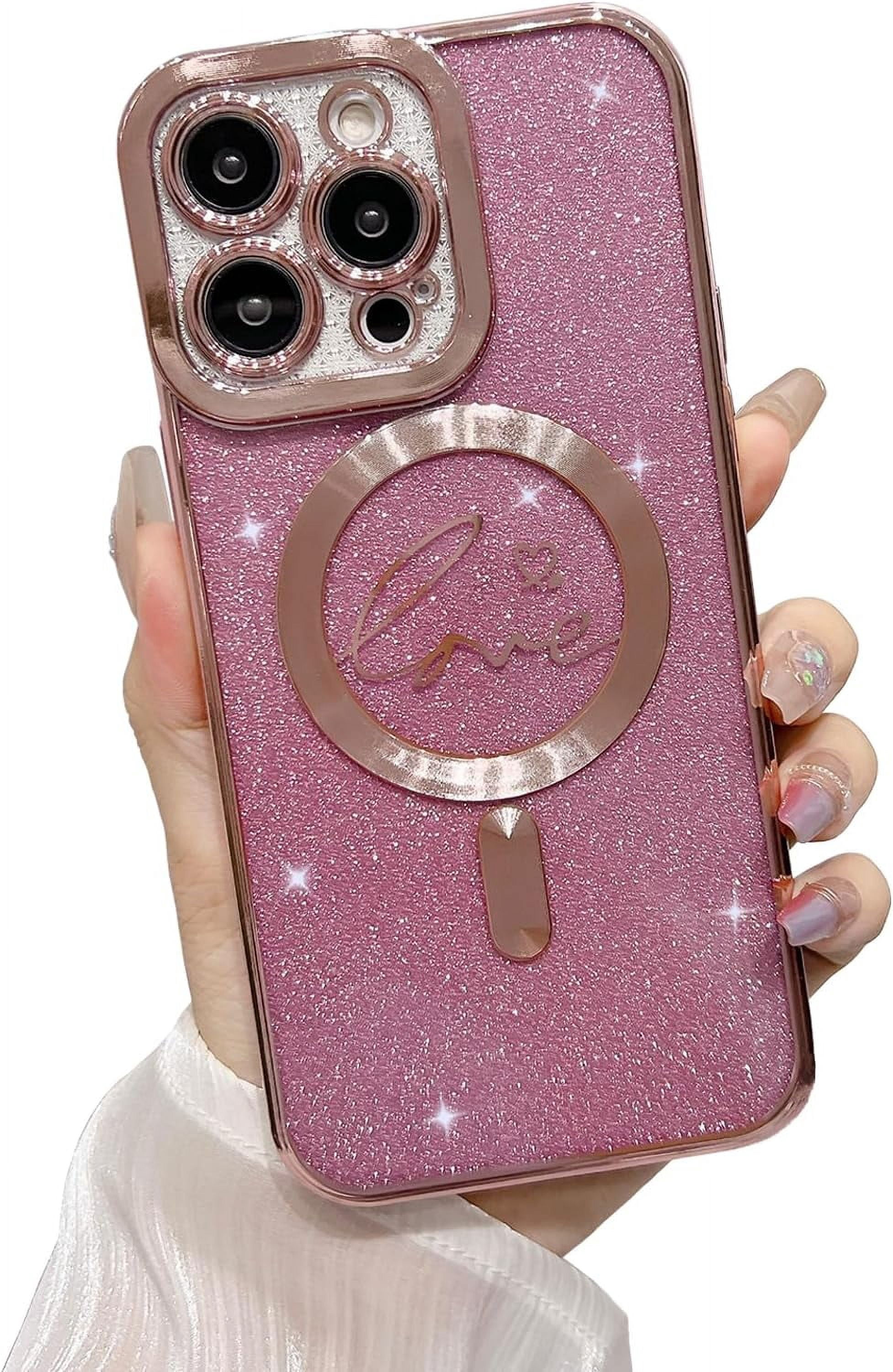 Magnetic Case for iPhone 13, Bling Glitter Luxury Love Cute Heart ...