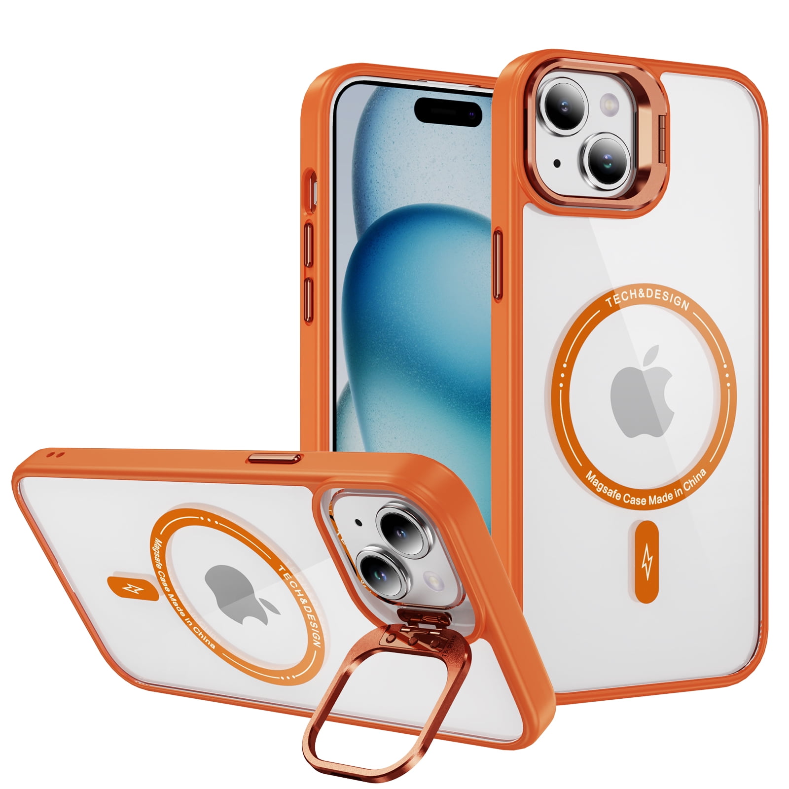 Magnetic Case for iPhone 14 with Lens Stand Anti-Yellowing Crystal ...