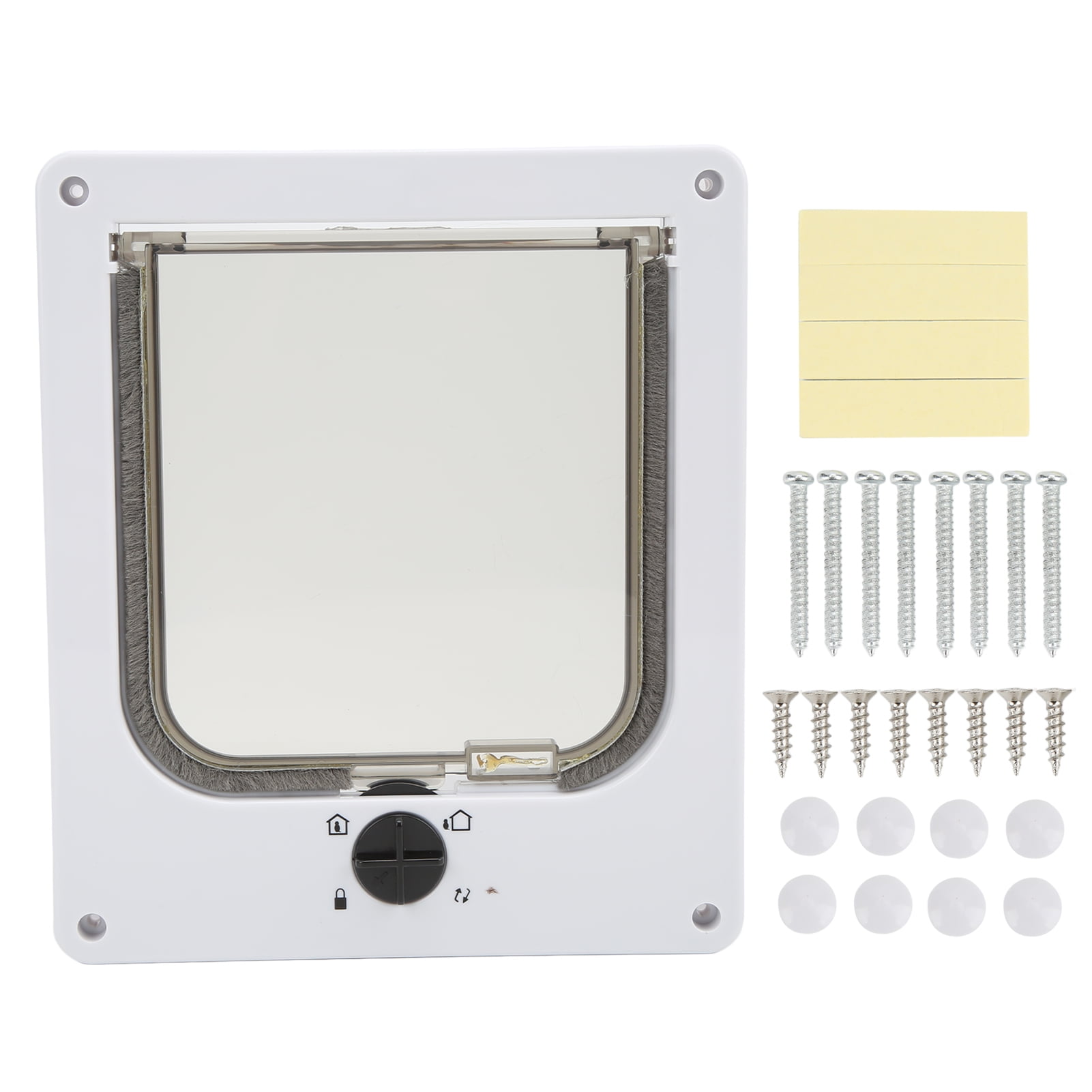 Magnetic Cat Door, Toxic Free Pet Flap Door White Safe 4 Locking Way ...