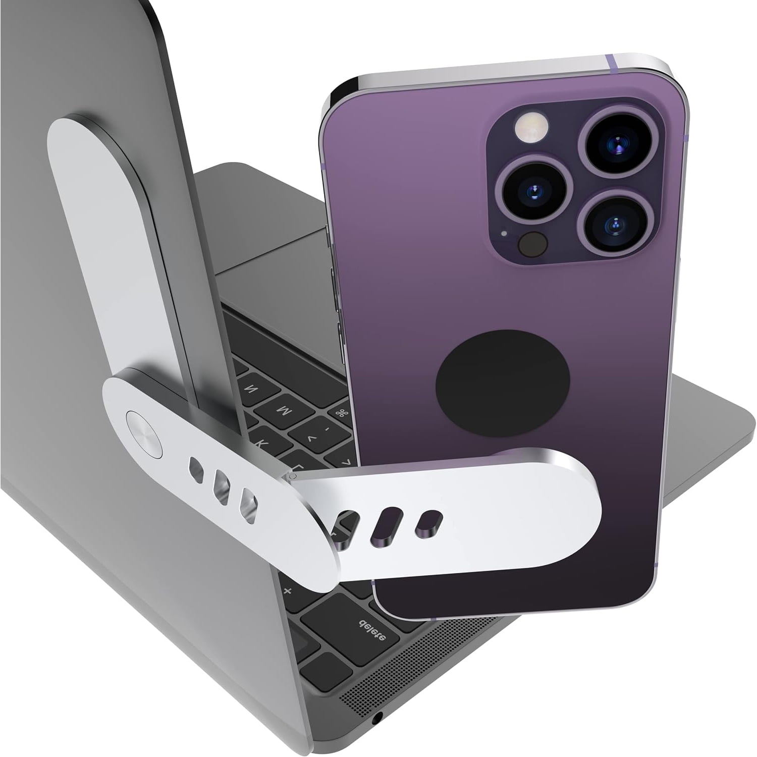 Magnetic Cellphone Mount for Laptop, Foldable Lap Screen Side Phone ...