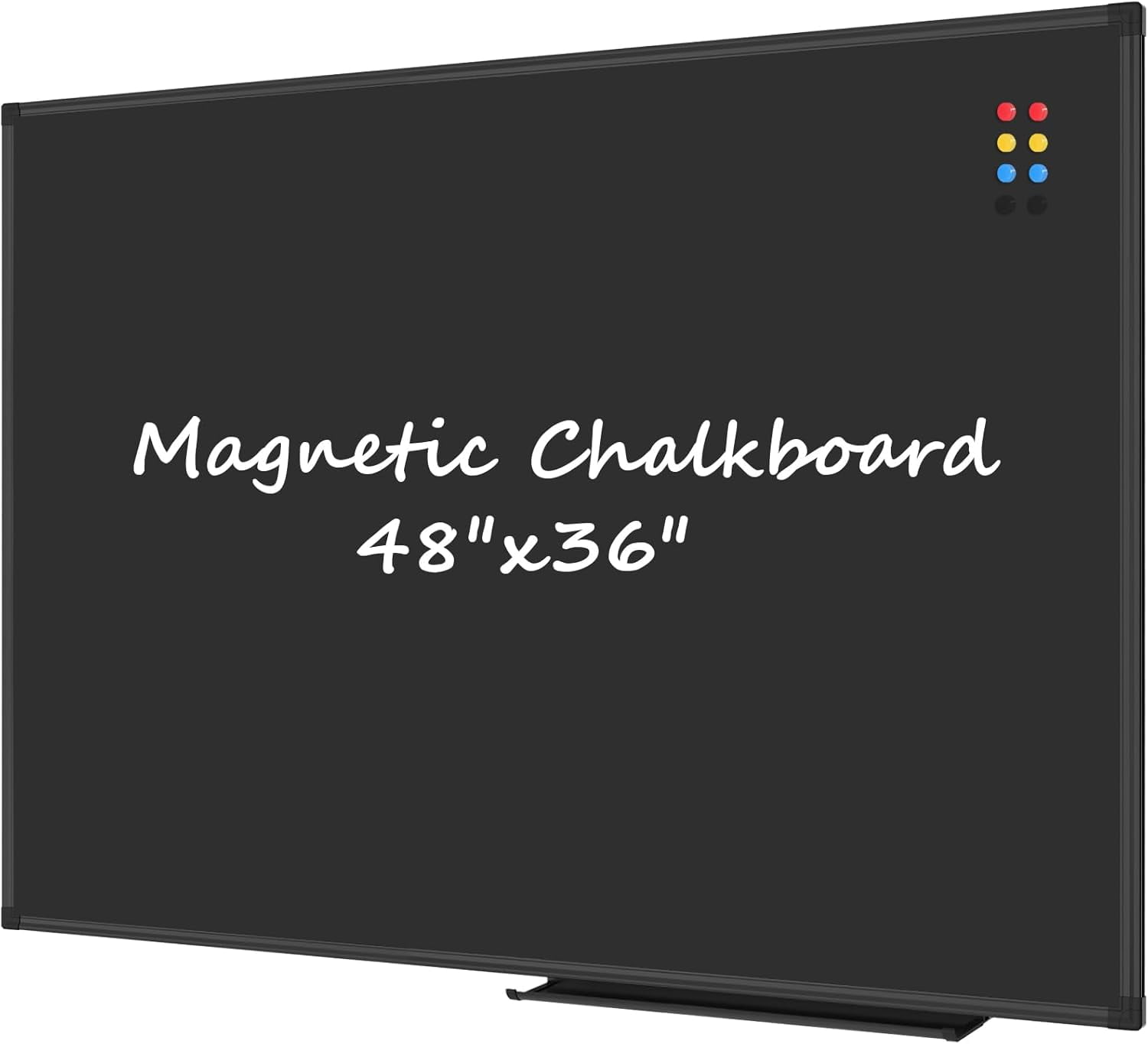 Magnetic Chalk Board 48" x 36" | Wall Mounted Chalk Black Bulletin ...
