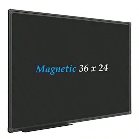 Magnetic Chalkboard/Black Board 36 x 24 Inch Black Aluminum Frame Board ...