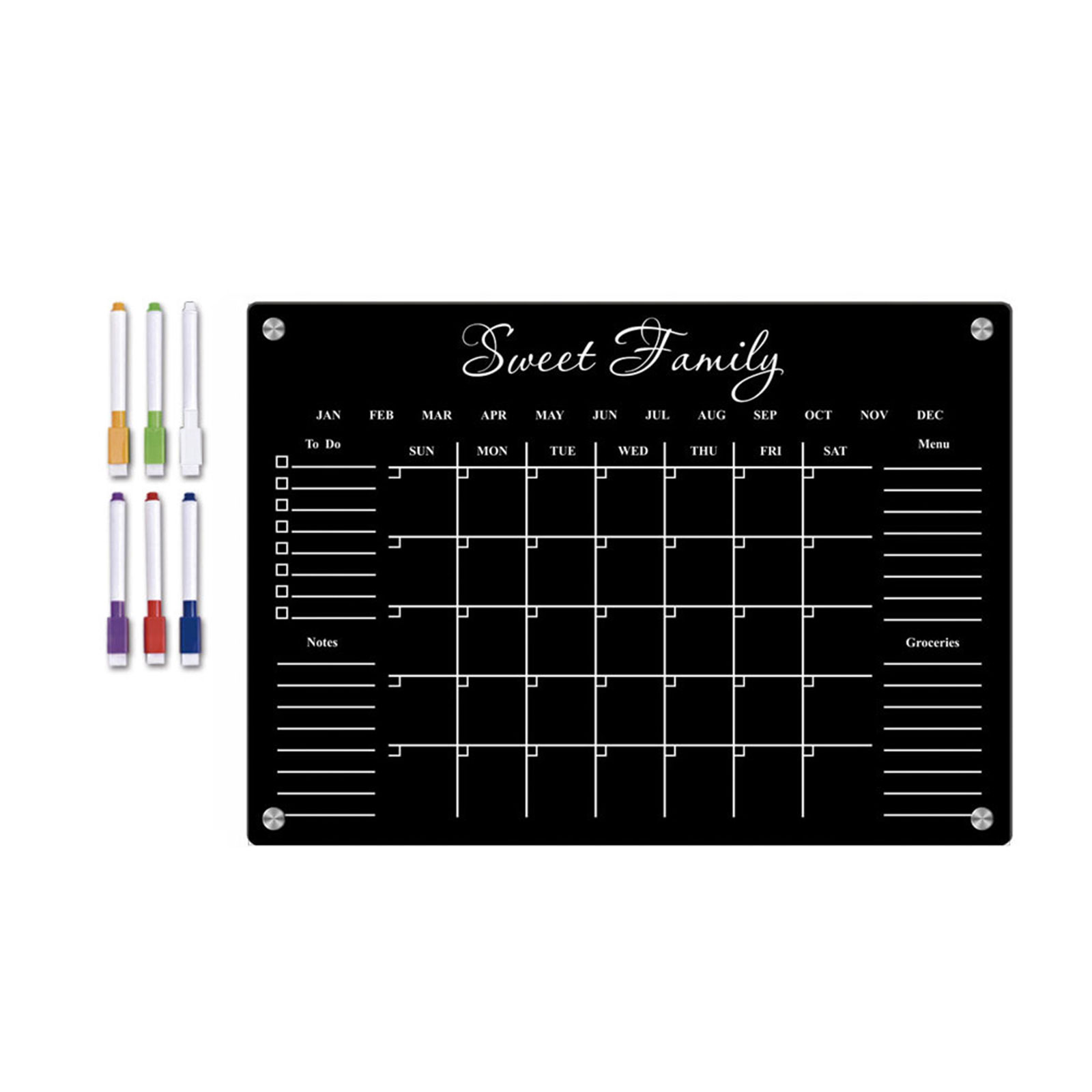 Magnetic Chalkboard Calendar for Fridge, Magnetic Calendar Monthly ...